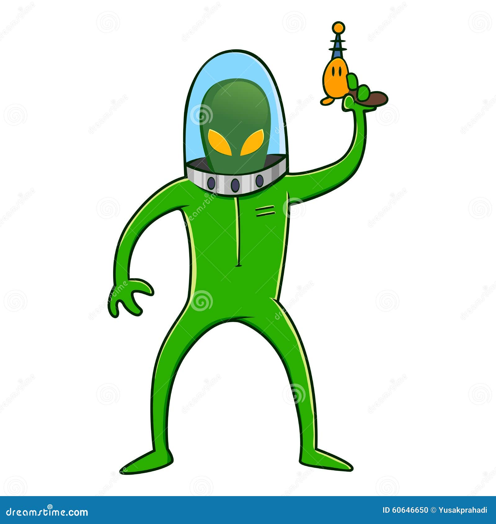 Alien in Space Suit Holding Laser Gun Stock Vector - Illustration of ...