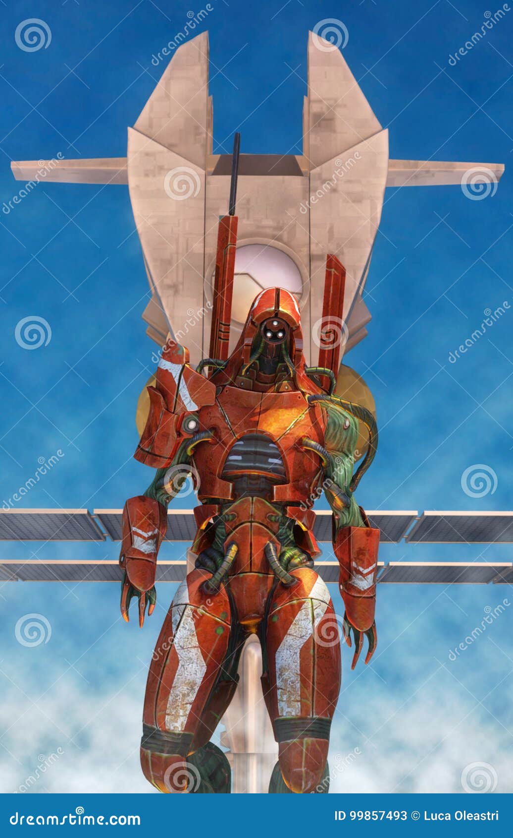 Alien Space Trooper Warrior Stock Illustration - Illustration of ...