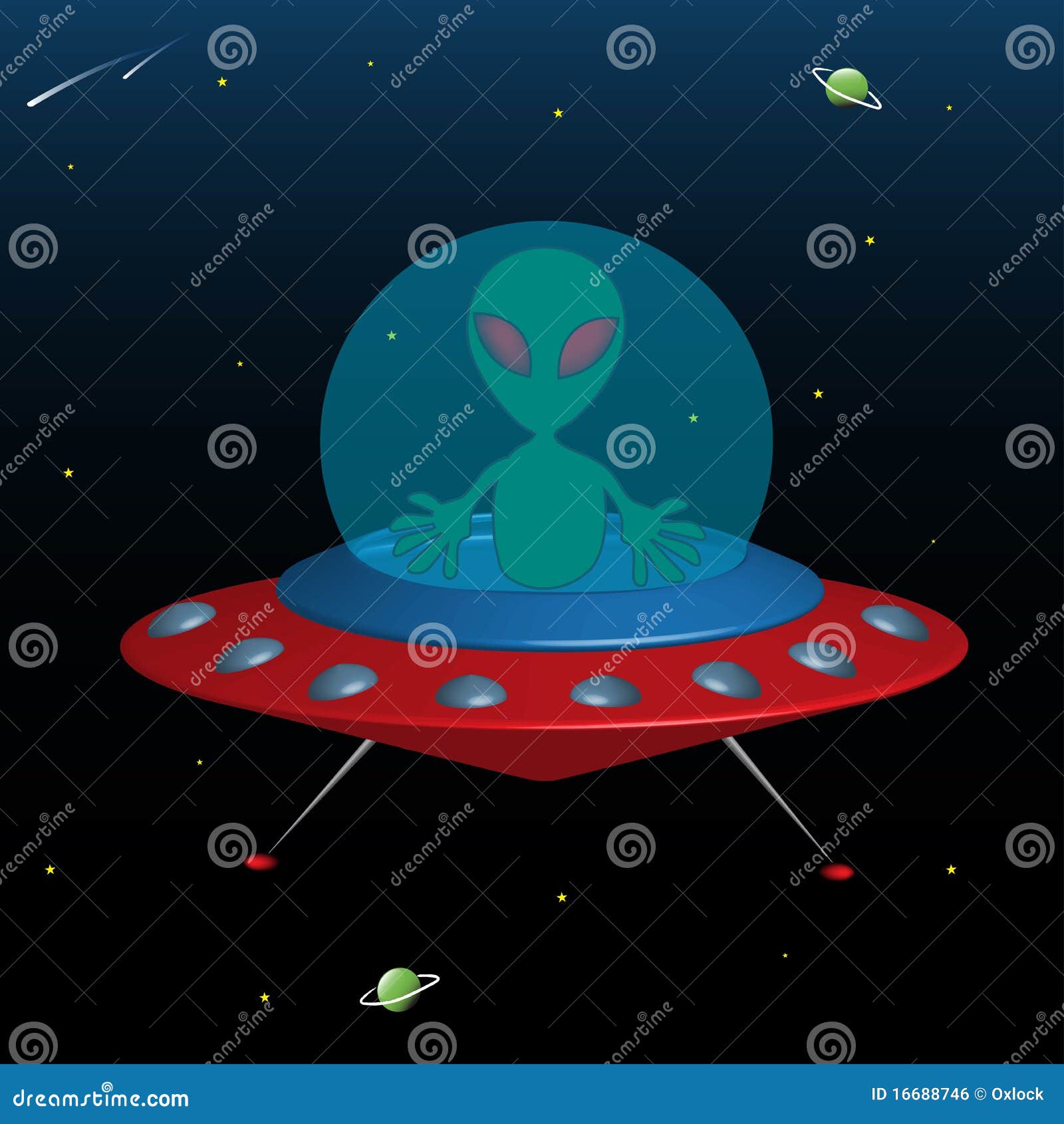 Alien spaceship stock vector. Illustration of abduction - 16688746