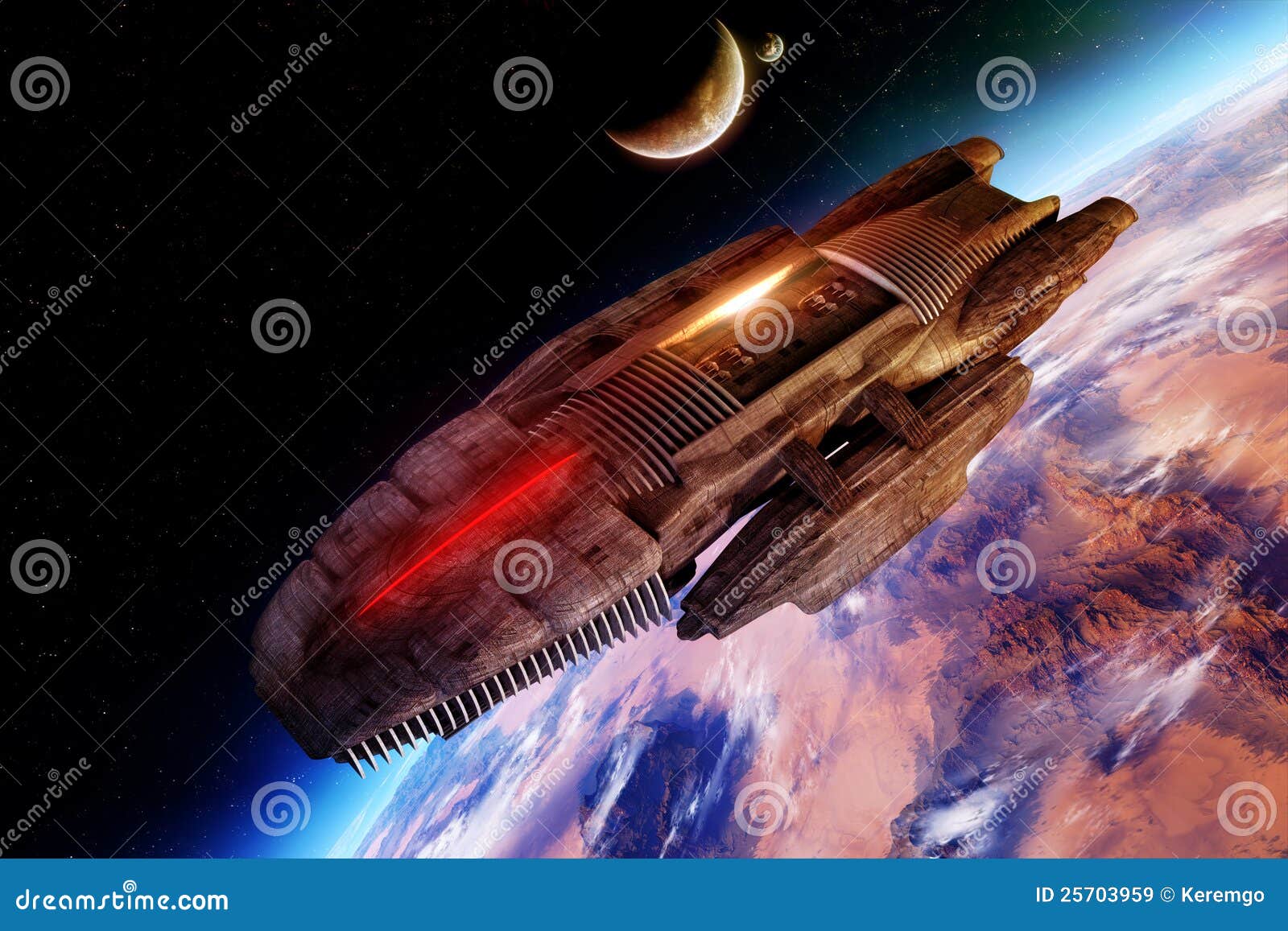 Alien Spaceship stock illustration. Image of science - 25703959