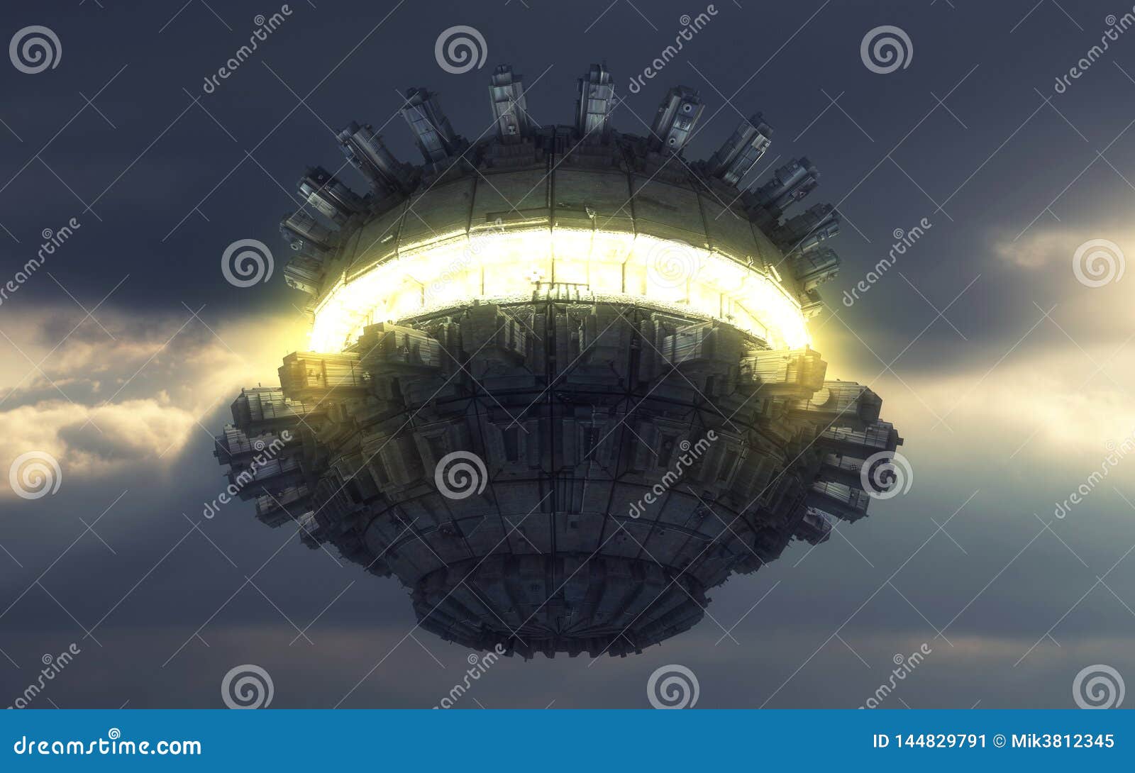 Alien spaceship concept stock illustration. Illustration of spaceship ...