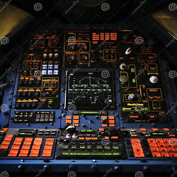 Alien Spaceship Control Panel. Sci-Fi Mission Control. Cabin of the ...
