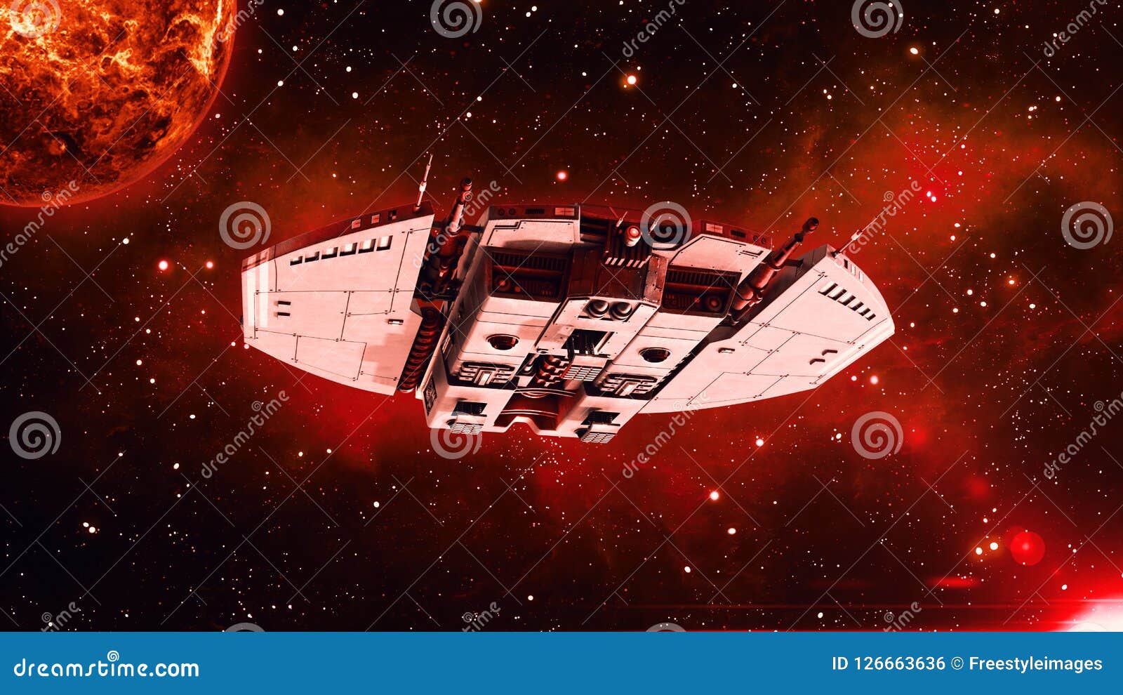 Alien Spaceship in Deep Space, UFO Spacecraft Flying in the Universe ...