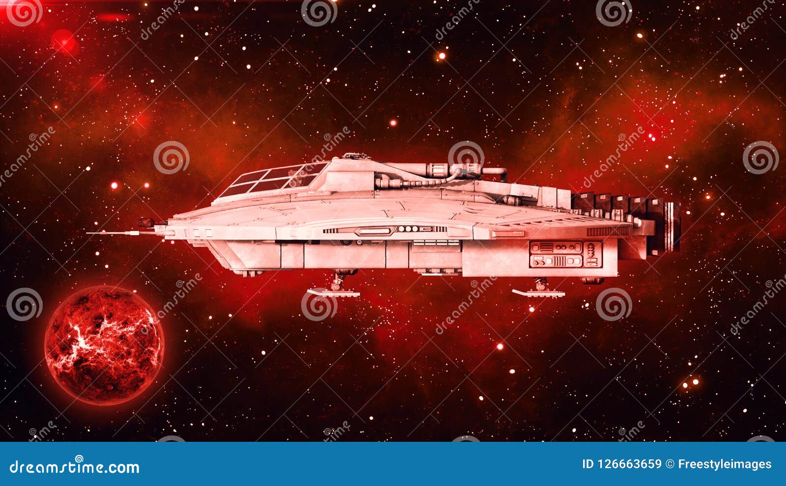 Alien Spaceship in Deep Space, UFO Spacecraft Flying in the Universe ...