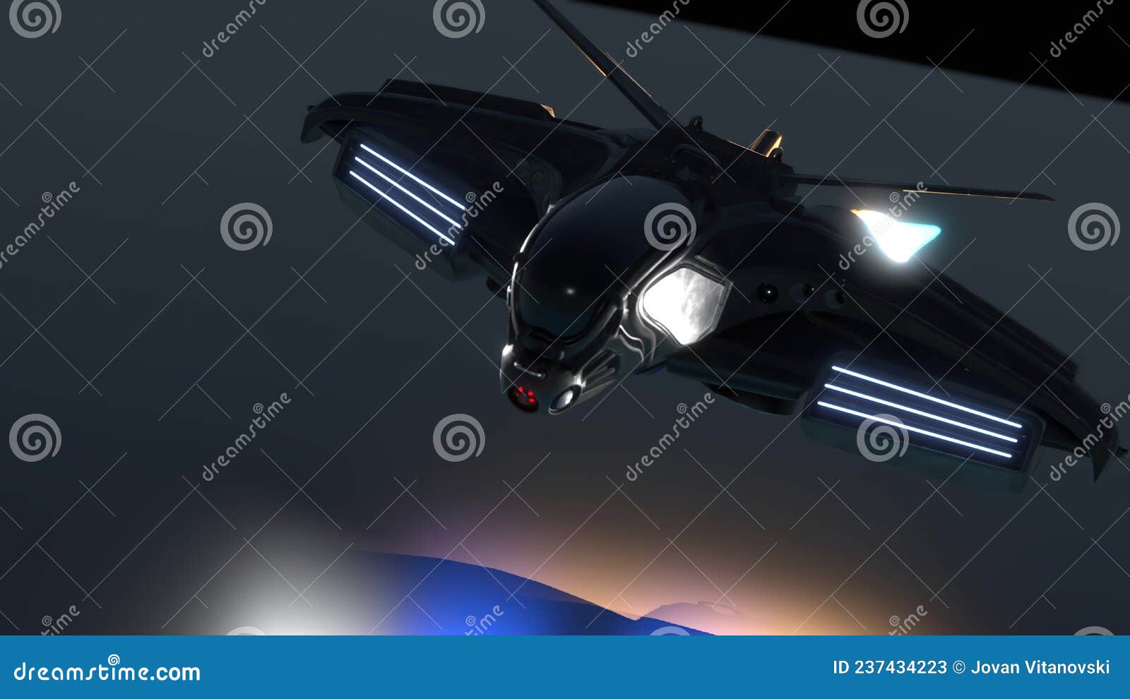 Alien Spaceship In Discovery Mission Royalty-Free Illustration ...