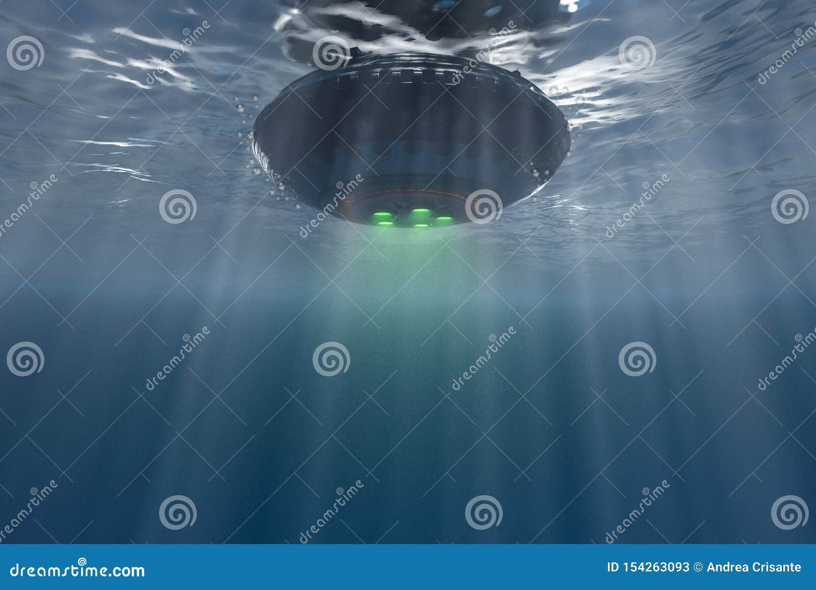 Ufo floating underwater stock illustration. Illustration of saltwater ...