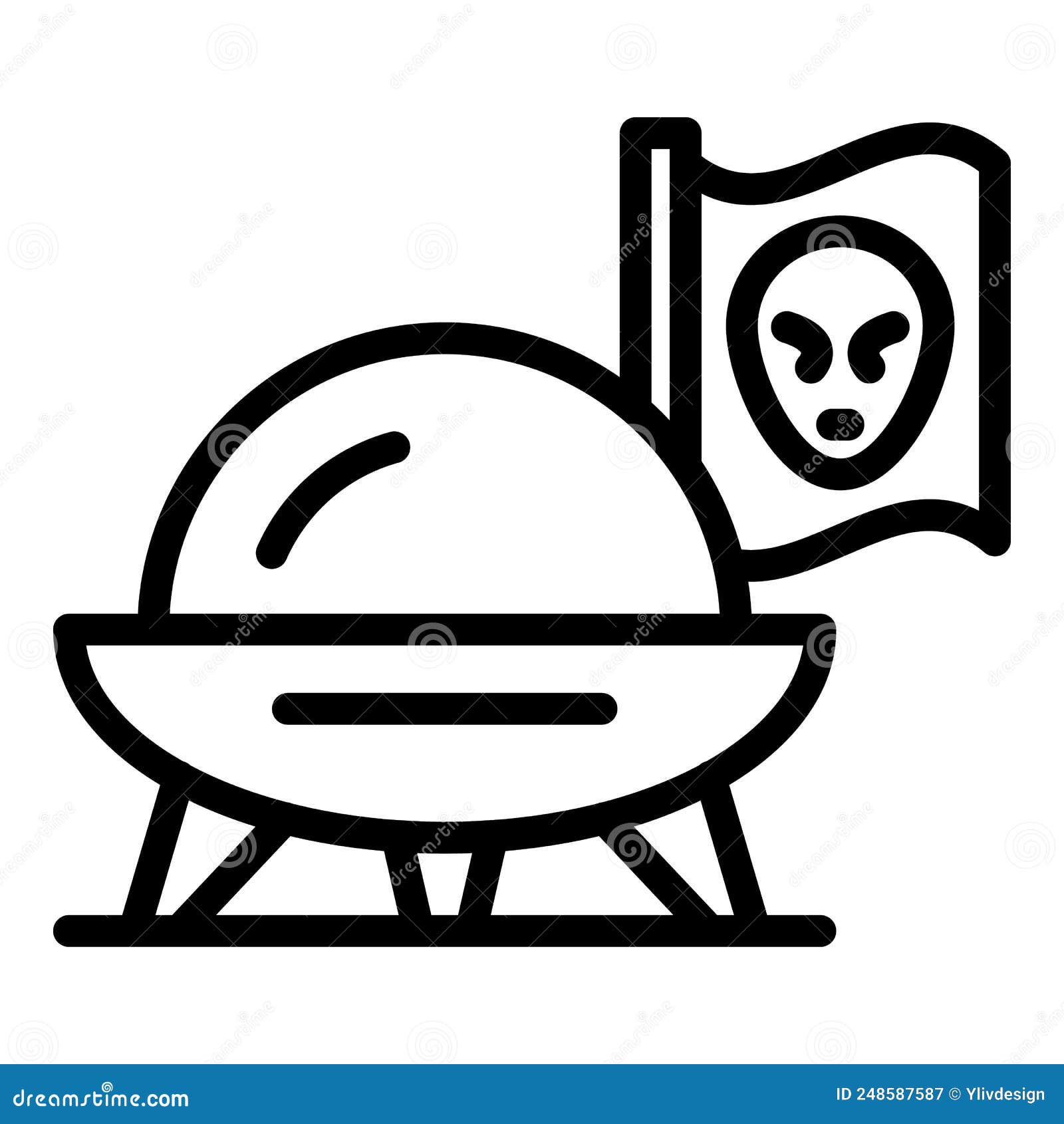 Alien Spaceship Icon Outline Vector. Space Ufo Stock Illustration ...