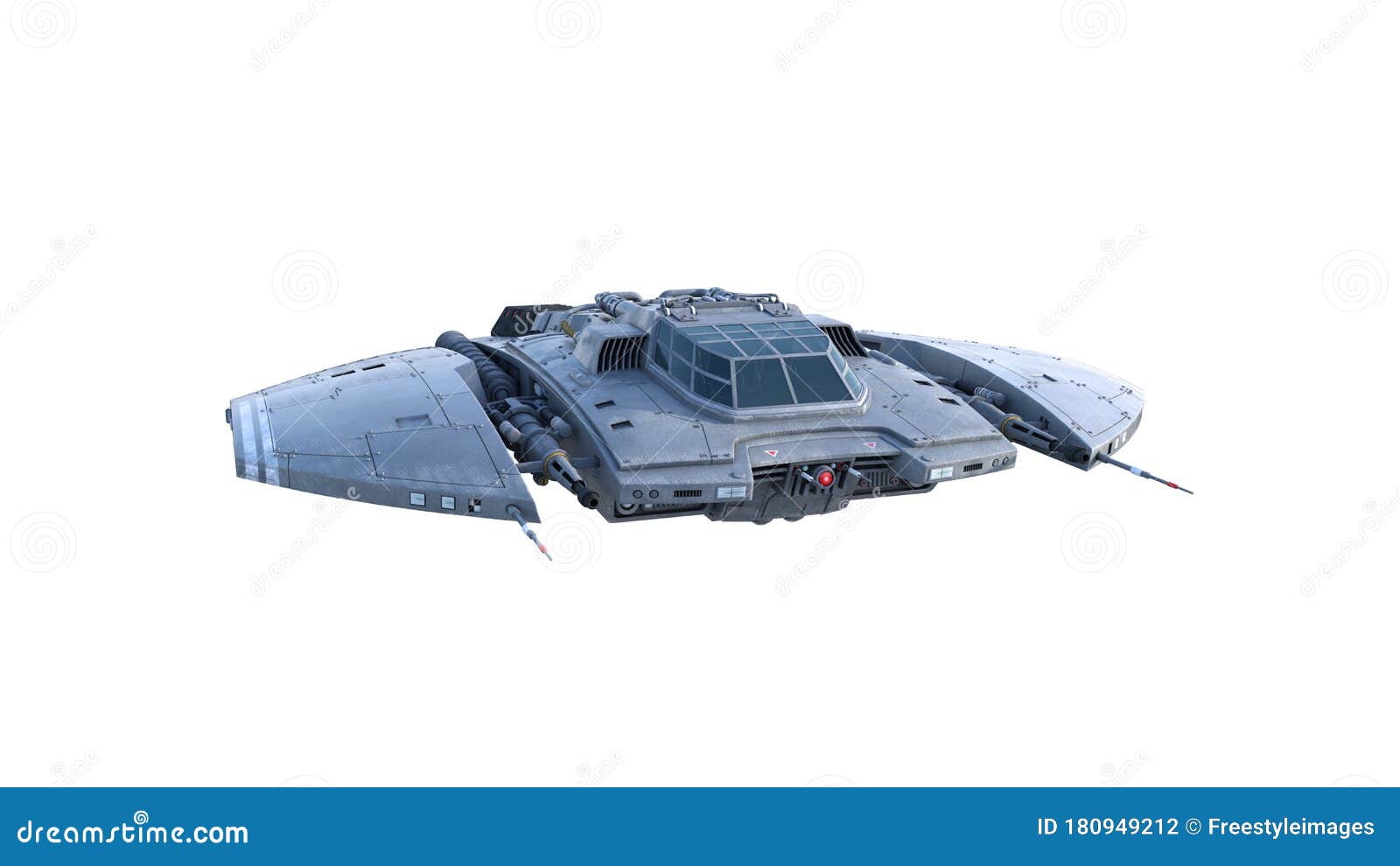Alien Spaceship, UFO Spacecraft in Flight Isolated on White Background ...