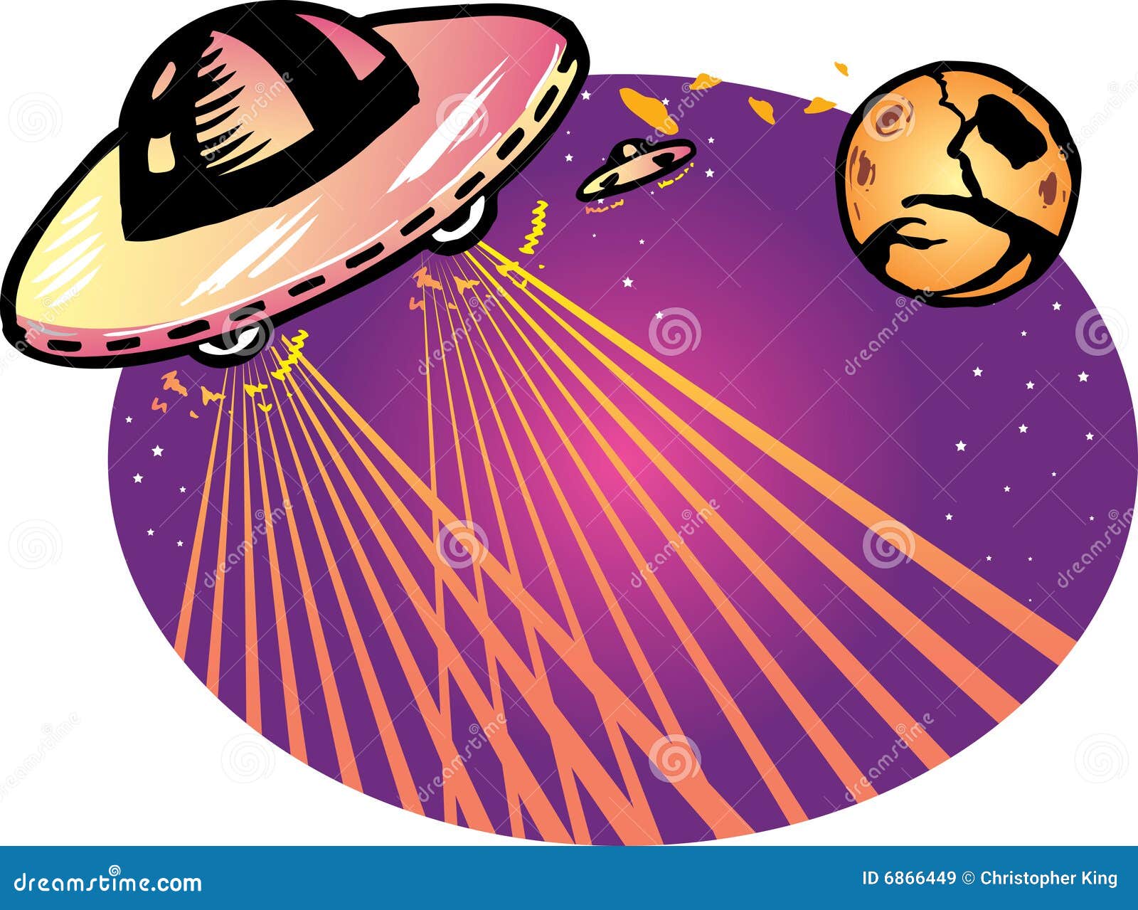 Alien Spaceship Vector Illustration Background Stock Vector ...