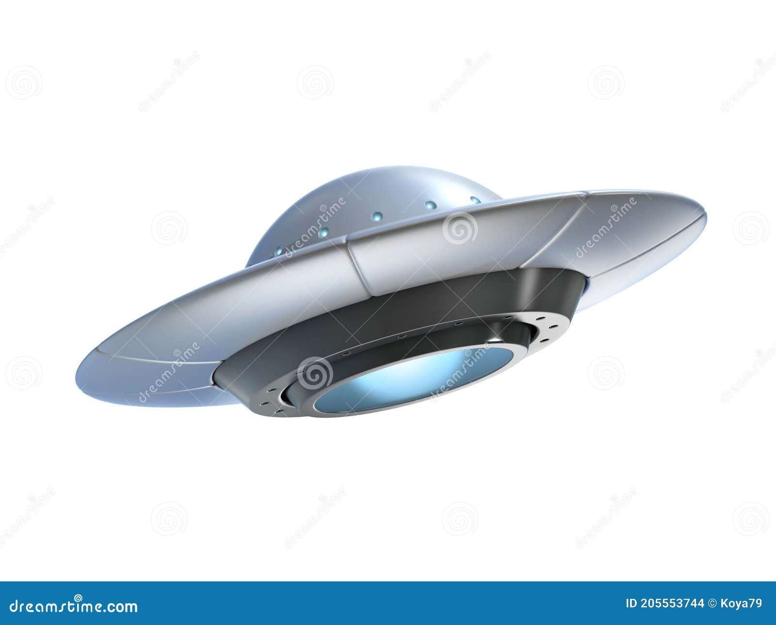 Alien Spaceship on White Background 3d Illustration Stock Illustration ...