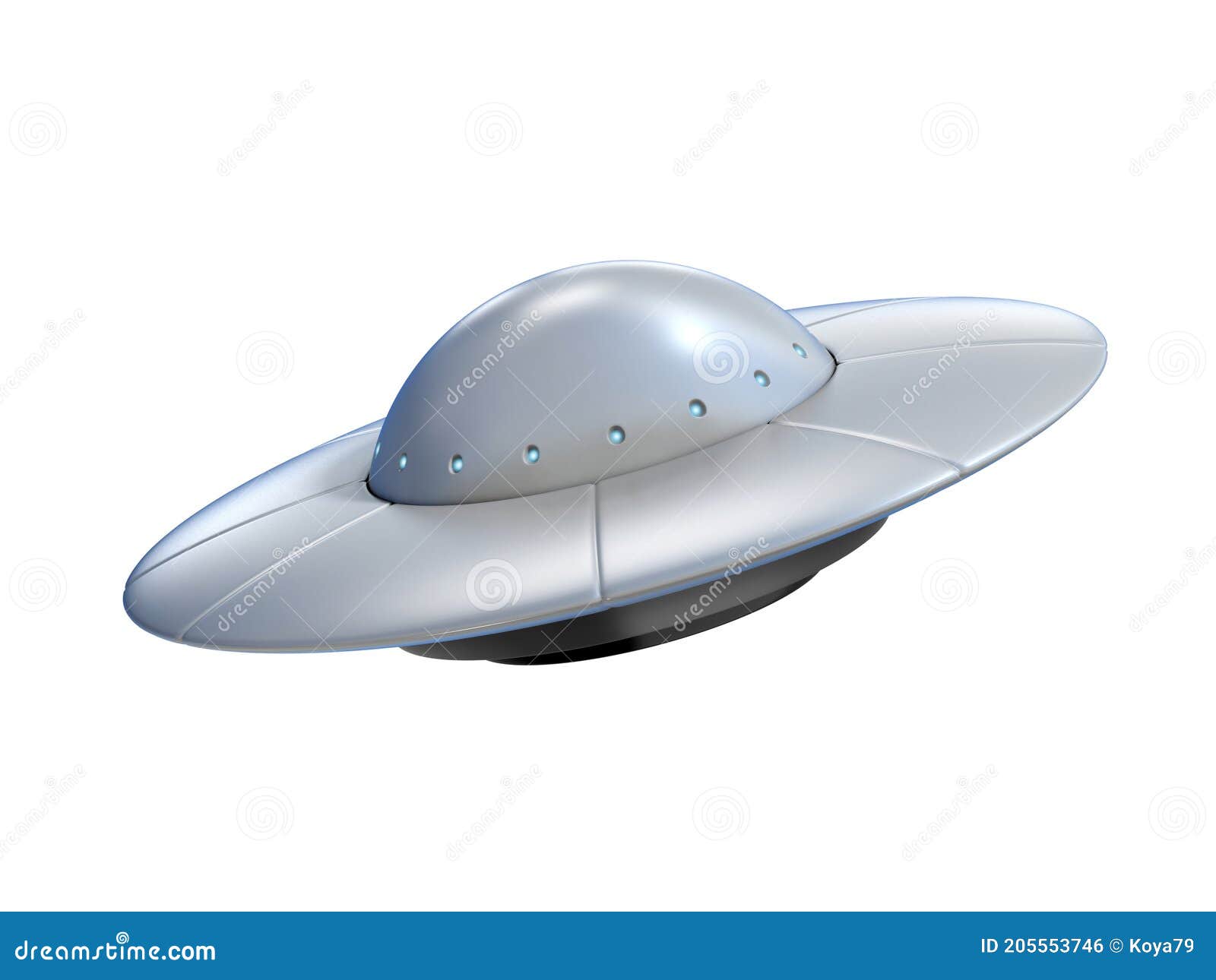 Alien Spaceship on White Background 3d Illustration Stock Illustration ...