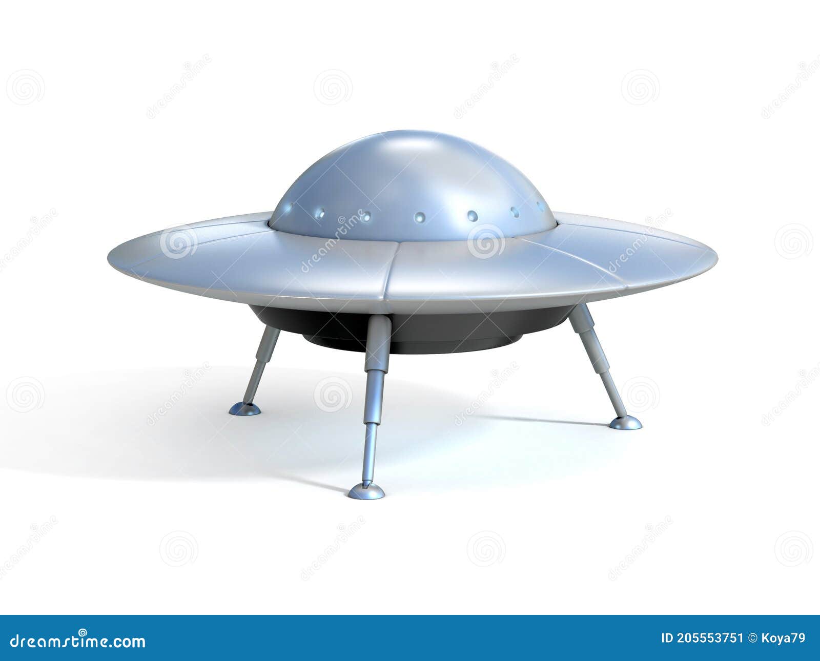 Alien Spaceship on White Background 3d Illustration Stock Illustration ...