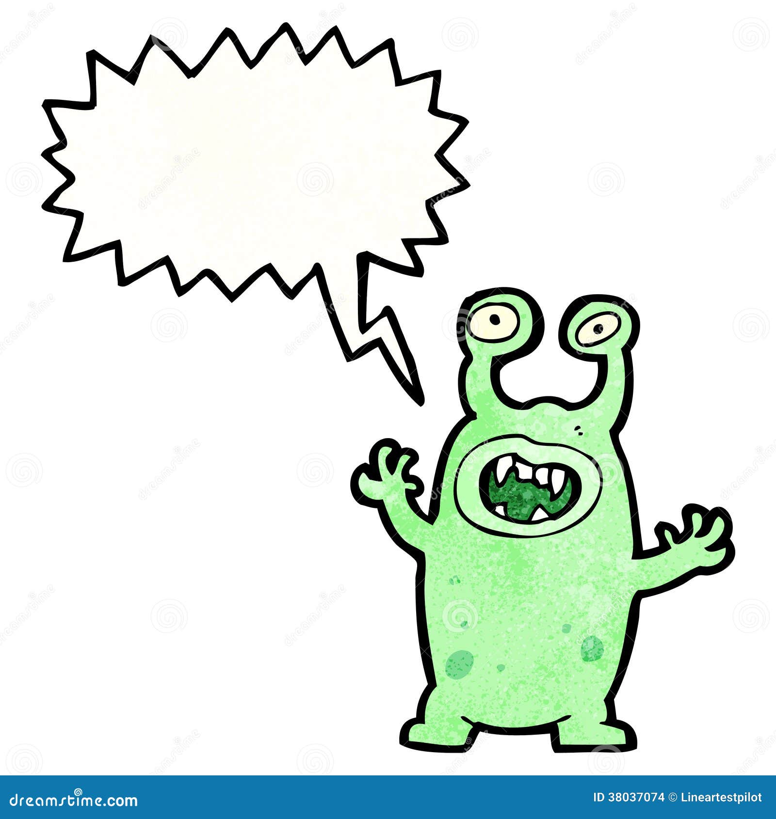 Alien with Speech Bubble Cartoon Stock Vector - Illustration of alien ...
