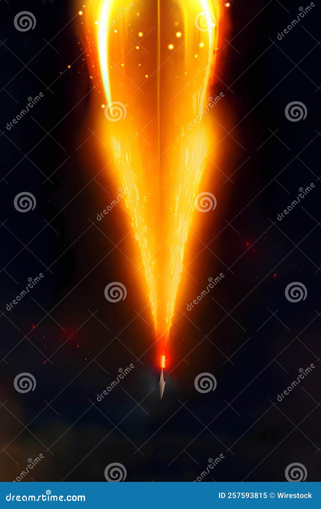 Alien Starship Shooting Huge Fire Vertical Stock Illustration ...