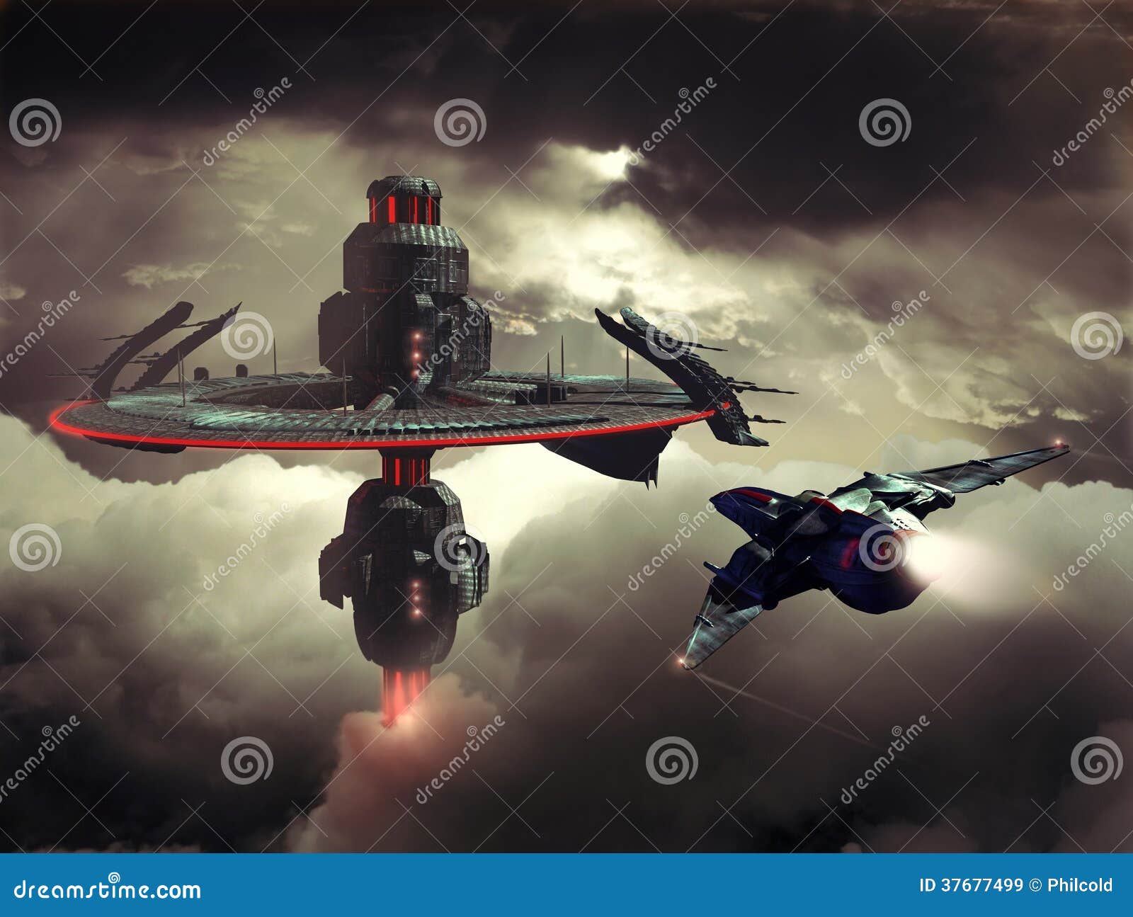 Sci-fi Alien Bus Station Artwork Waiting Cosmic Stars Woman Window ...