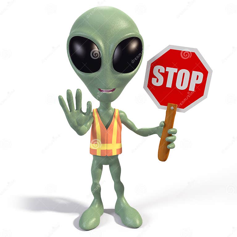 Alien stop sign stock illustration. Illustration of stop - 25894096