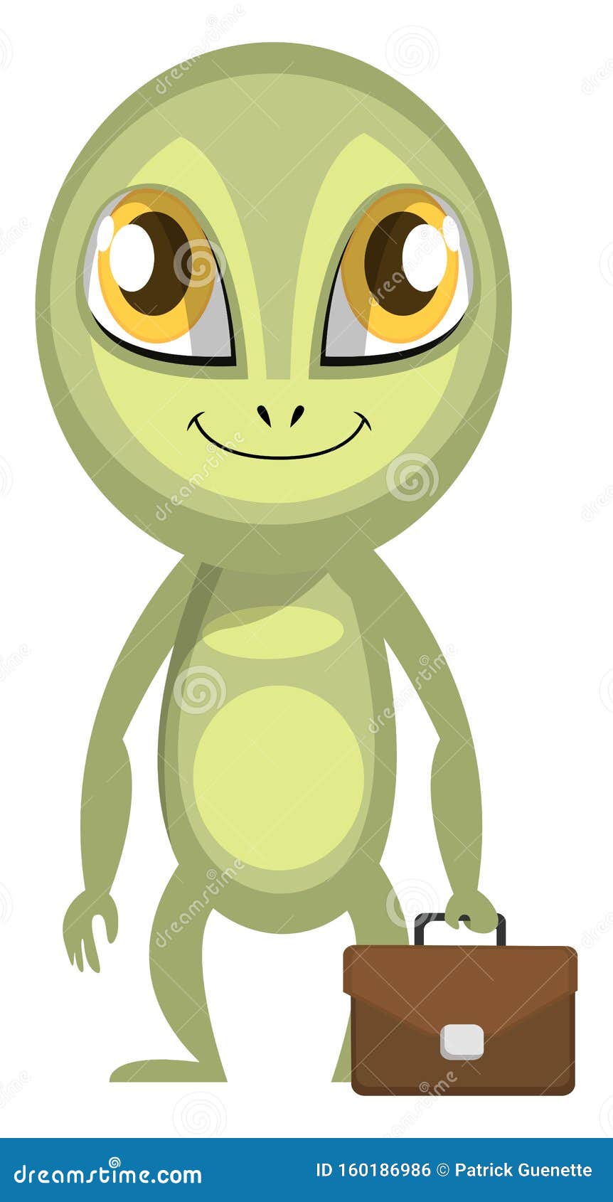 Alien with Suitcase, Illustration, Vector Stock Vector - Illustration ...