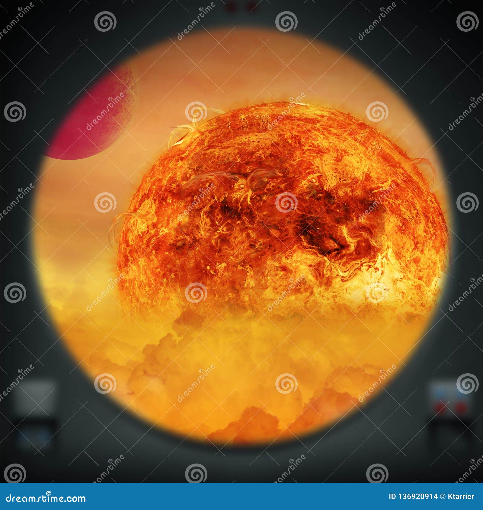 Alien Sun As Seen From A Spaceship Window Royalty-Free Cartoon ...