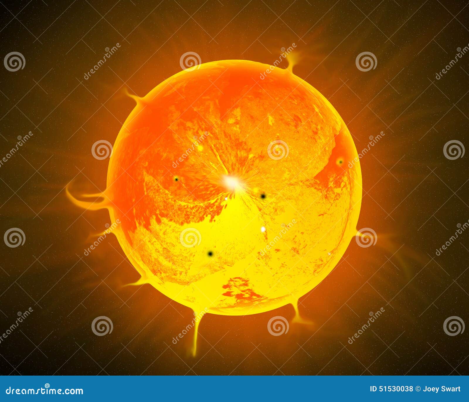 Alien sun. stock illustration. Illustration of fiction - 51530038