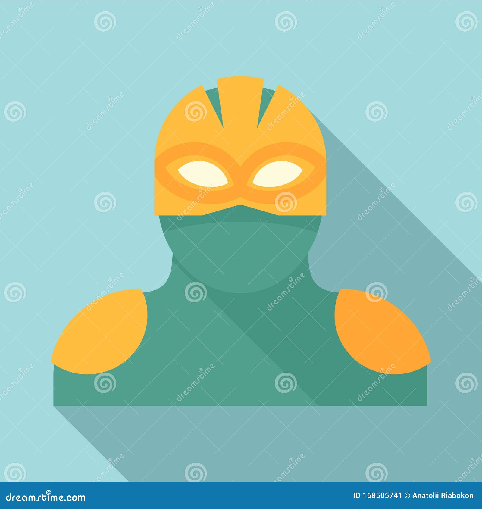 Alien Superhero Icon, Flat Style Stock Vector - Illustration of male ...