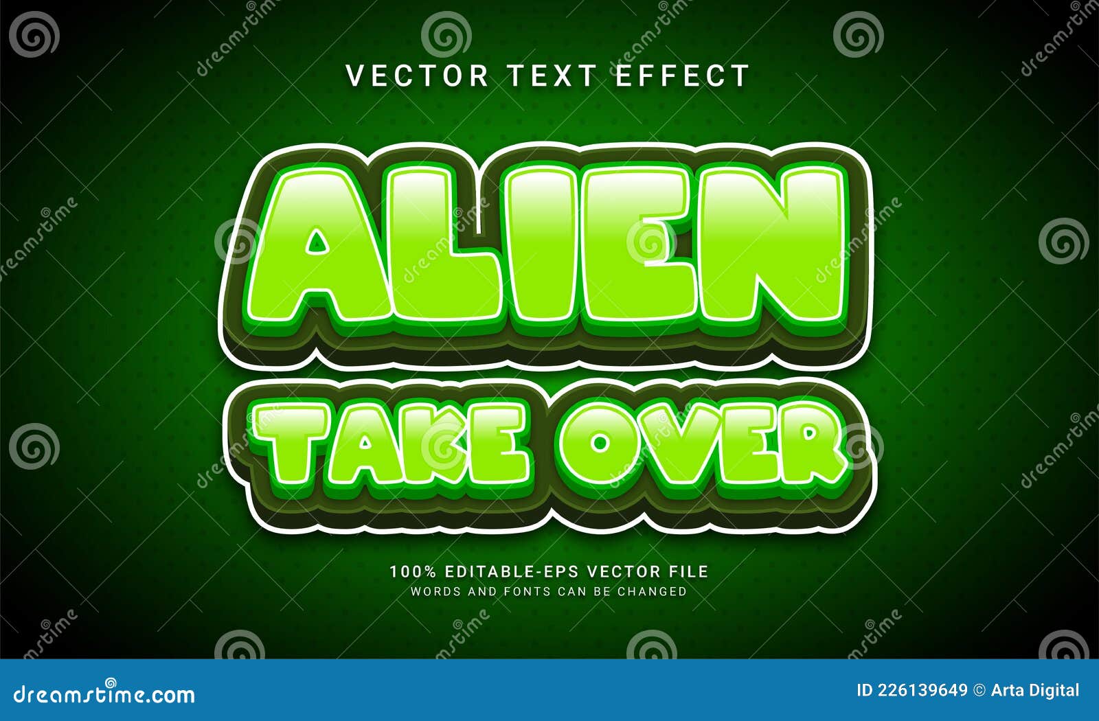 Alien Take Over Editable Text Effect Themed Adventure Space Stock ...