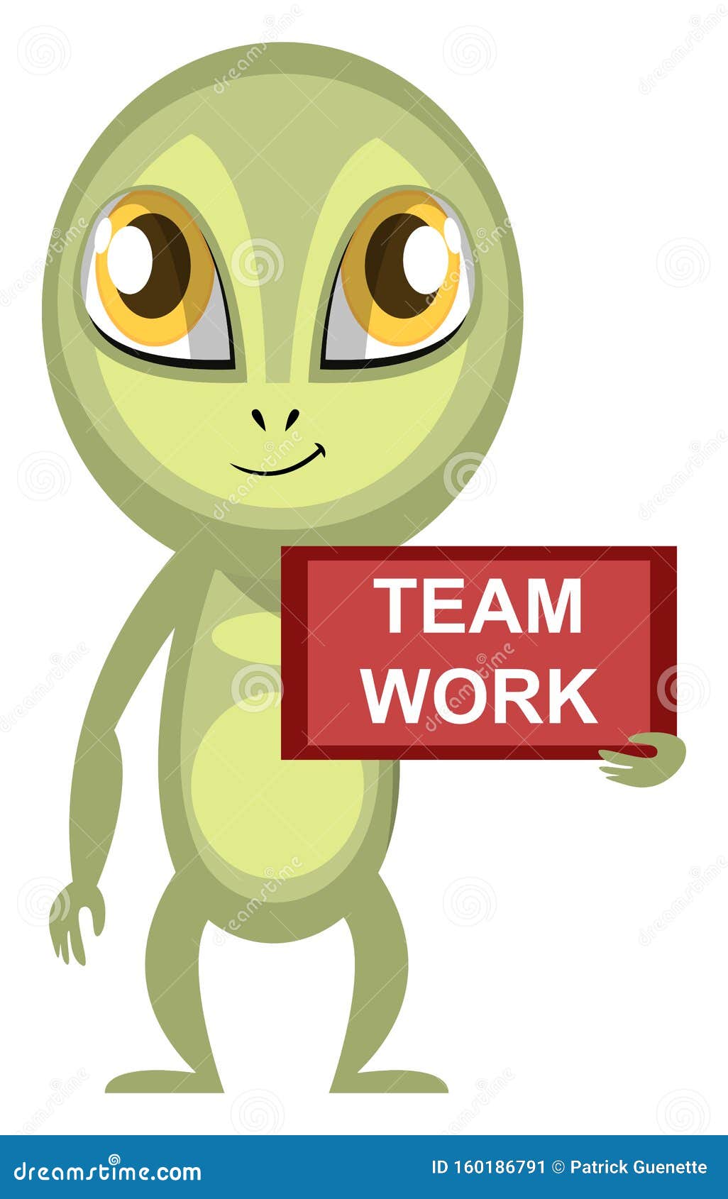 Alien with Team Work Sign, Illustration, Vector Stock Vector ...
