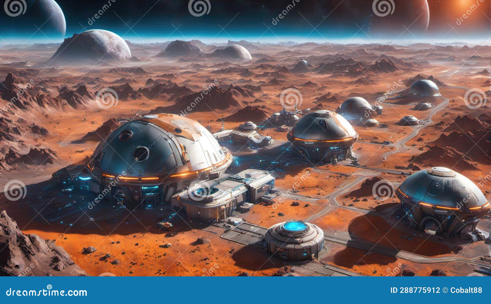 Alien Technology Constructions, Space Base on an Alien Planet, Science ...