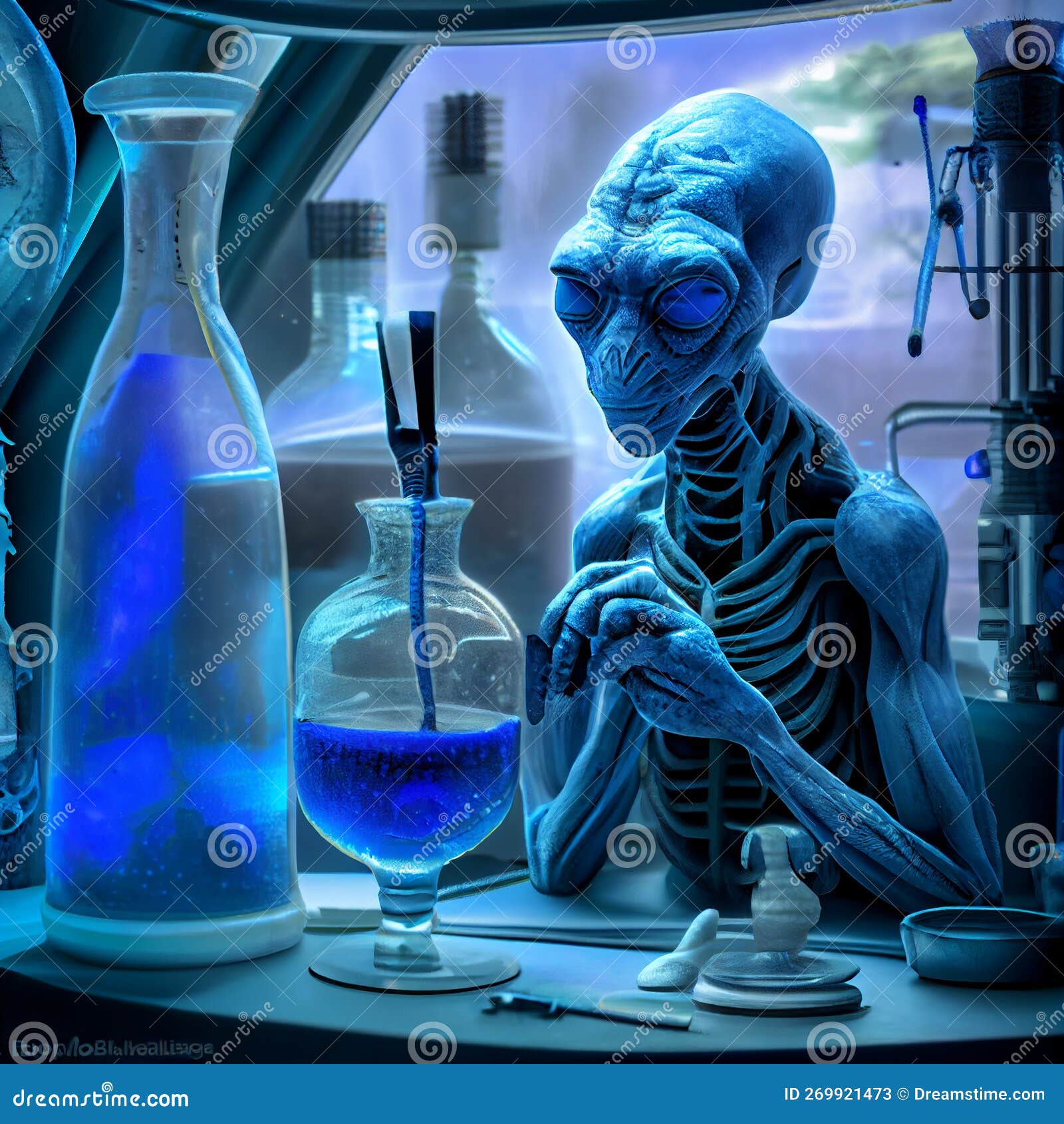 Aalien in a Test Tube with Dramatic Lighting. AI Generated Stock ...