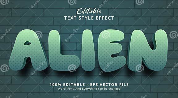 Alien Text on Deep Color Gradient Style Effect, Editable Text Effect ...