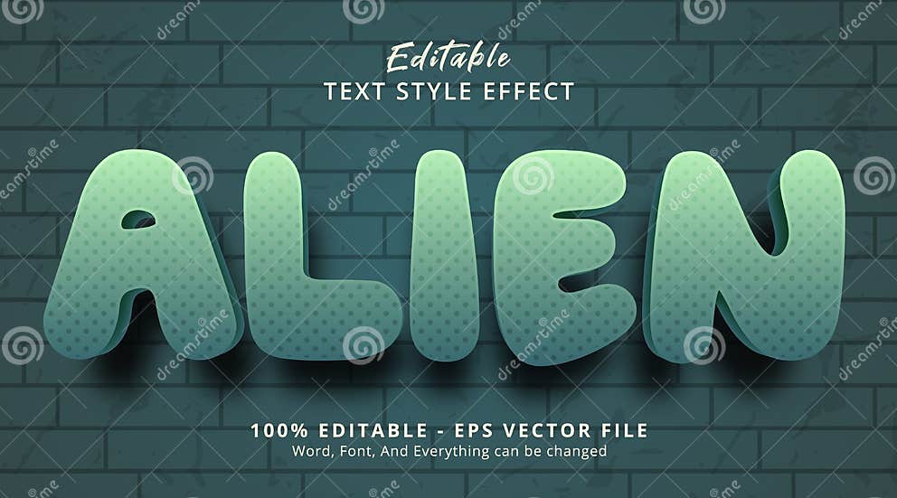 Alien Text on Deep Color Gradient Style Effect, Editable Text Effect ...