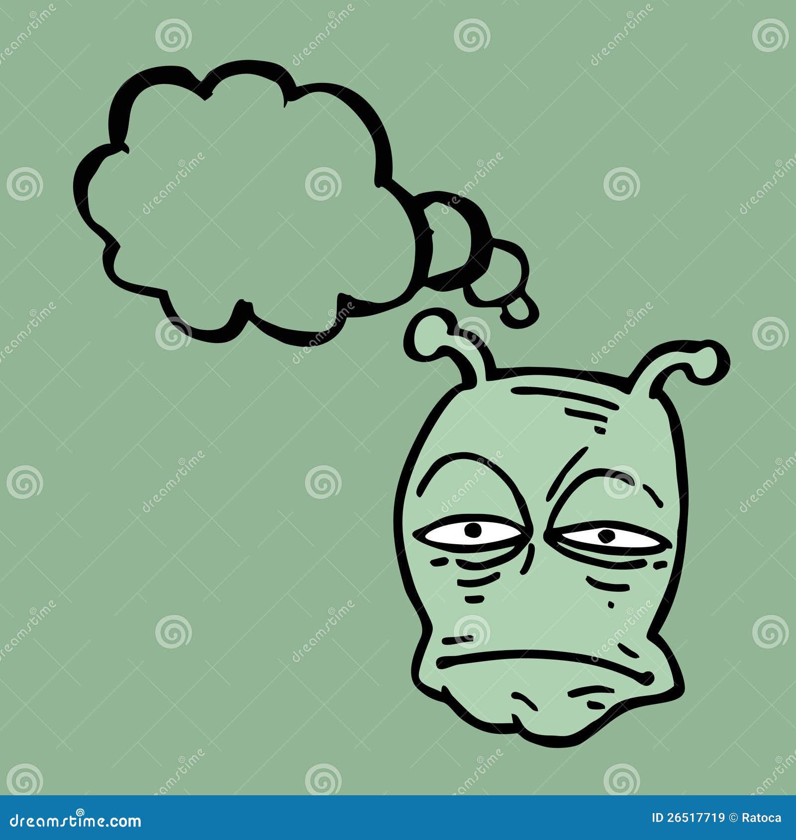 Alien think stock vector. Illustration of bubble, drawn - 26517719