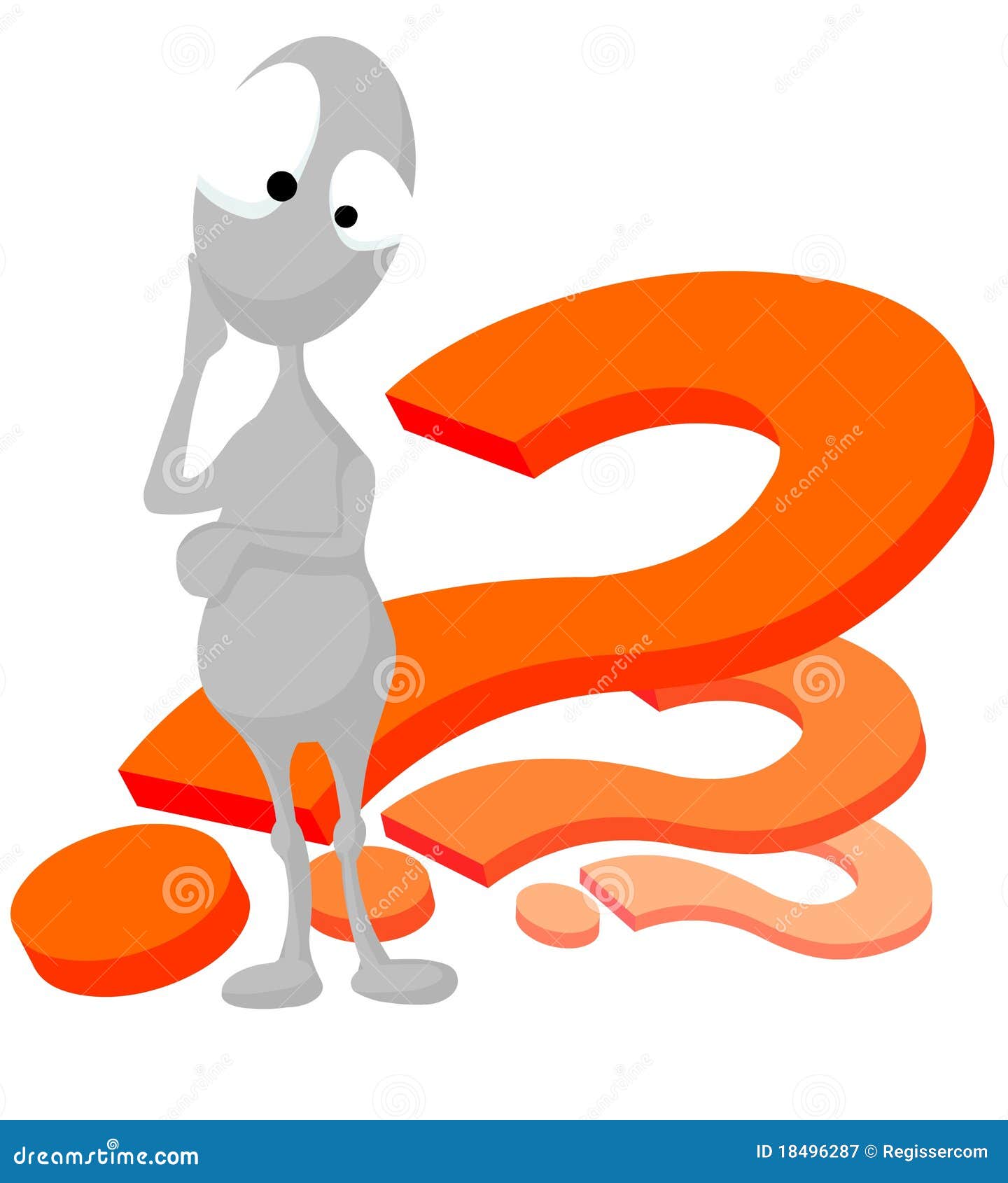 Alien Thinking about Solution of Questions Stock Vector - Illustration ...