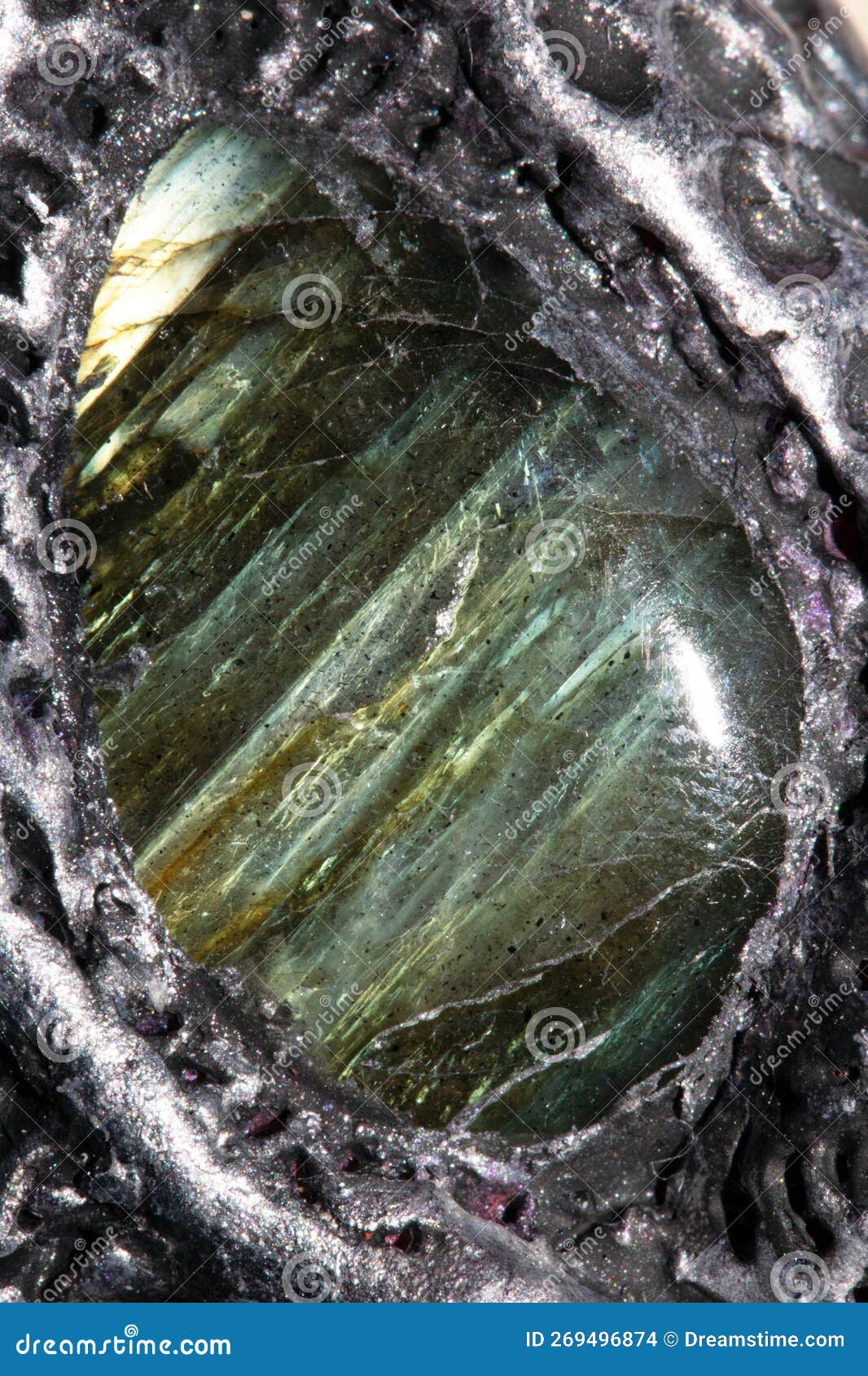 Alien Trypophobia Holes with a Crystal in a Shiny Sci-fi Close Up ...