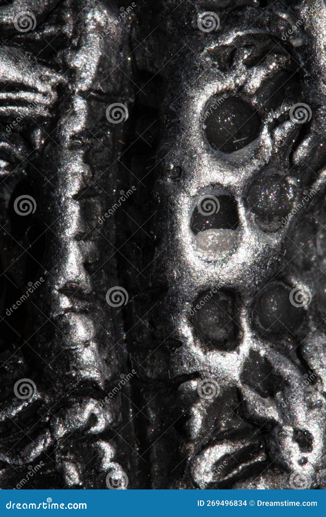 Alien Trypophobia Holes in a Shiny Sci-fi Close Up Background Stock ...