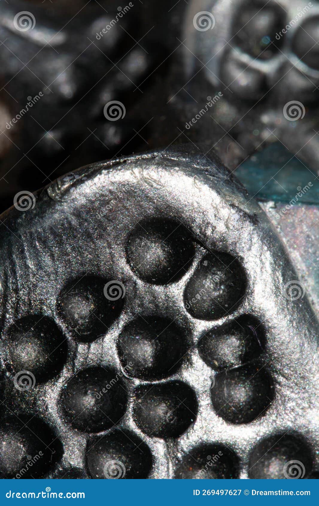 Alien Trypophobia Holes in a Shiny Sci-fi Close Up Background Stock ...