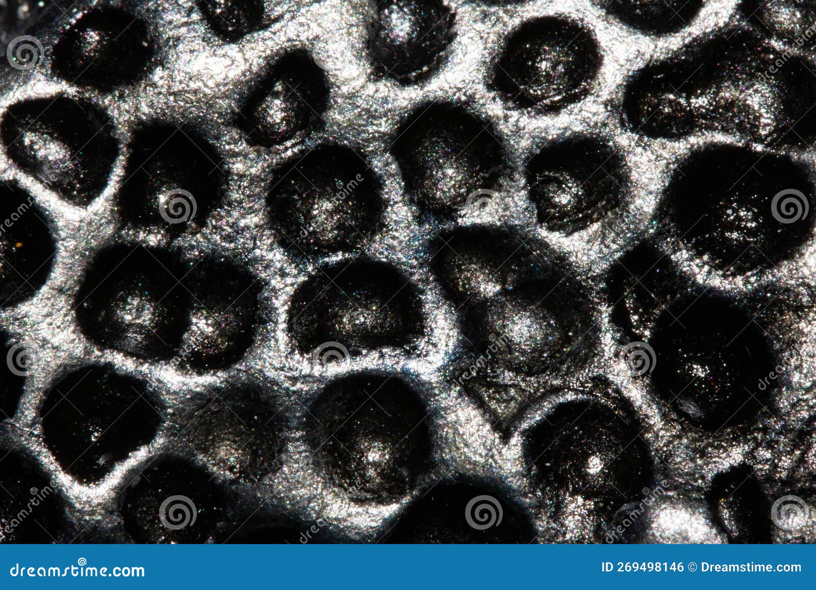 Alien Trypophobia Holes in a Shiny Sci-fi Close Up Background Stock ...