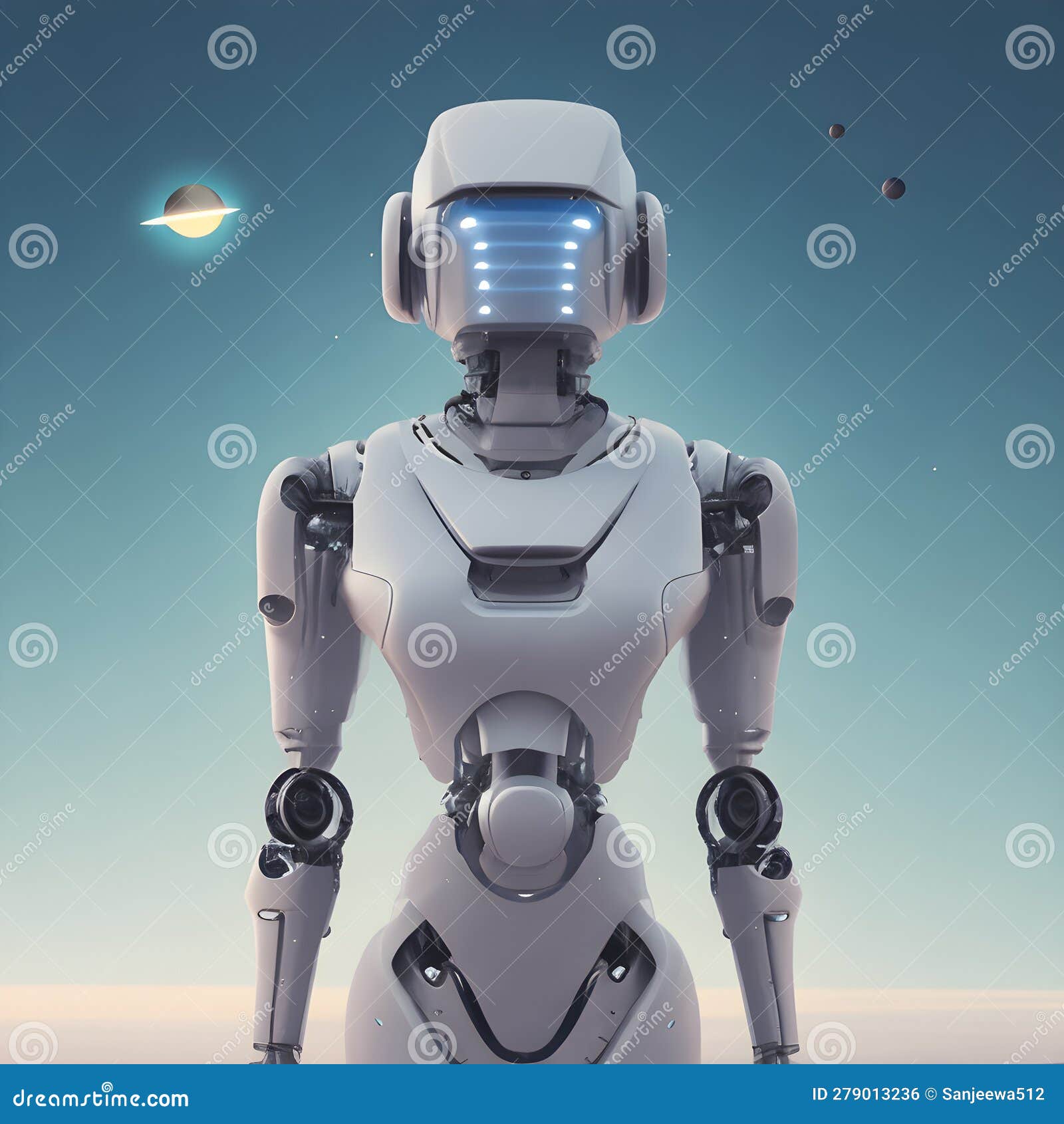 Alien Type 3d Render of a Robot Stock Illustration - Illustration of ...