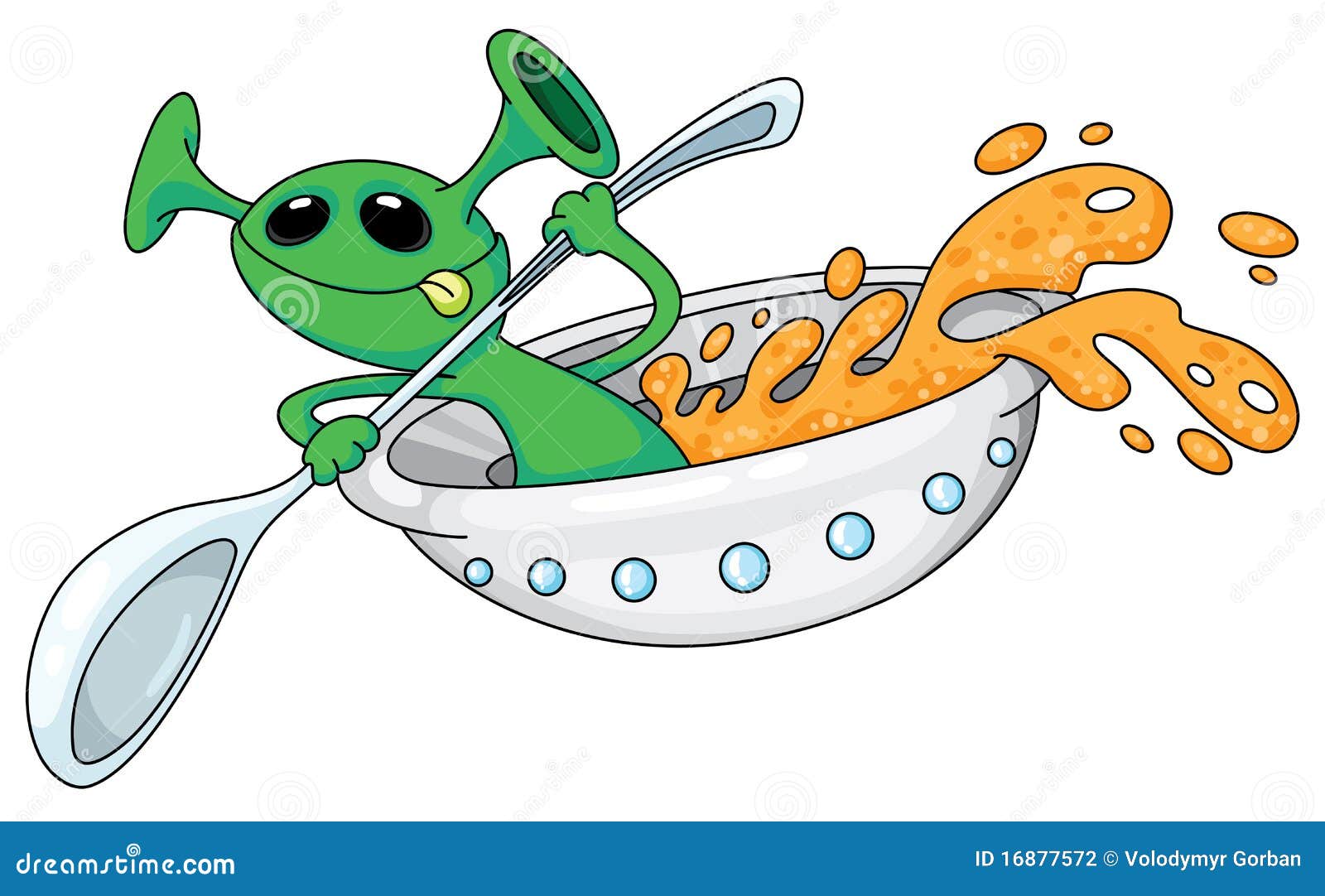 Alien in UFO stock vector. Illustration of terrible, food - 16877572