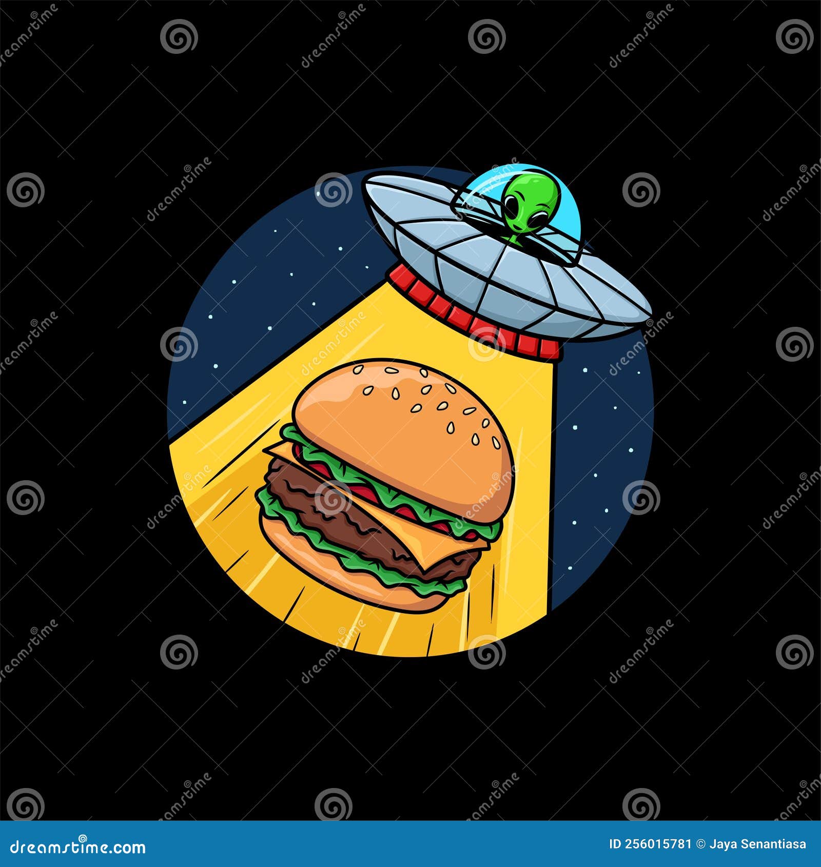 Alien Ufo Burger Vector Illustration Stock Vector - Illustration of ...