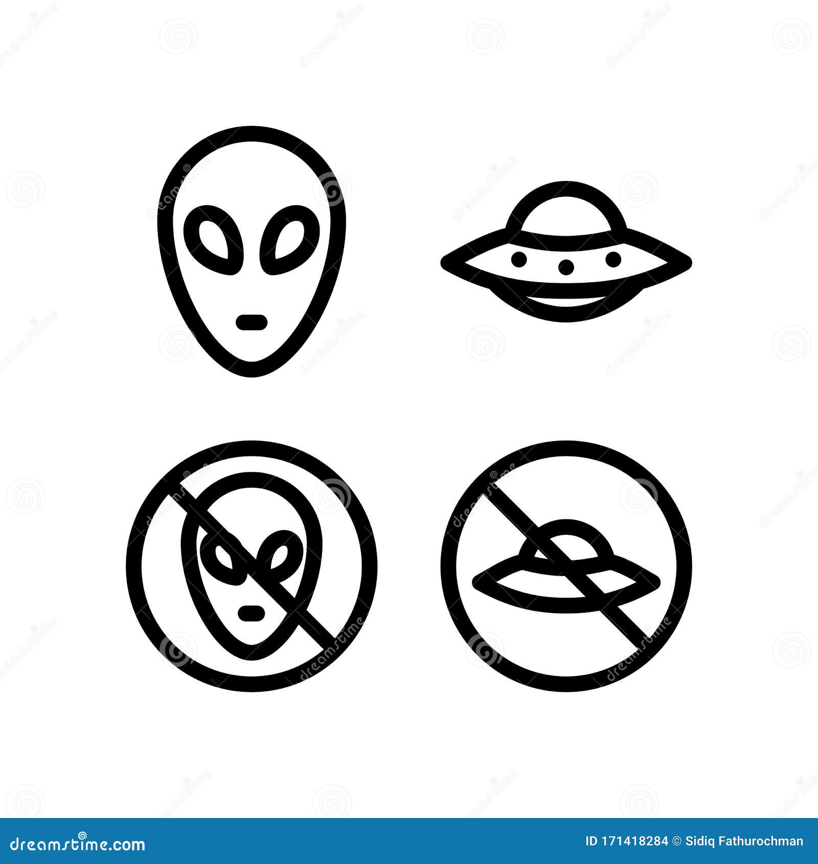Alien & UFO Icon stock vector. Illustration of futuristic - 171418284