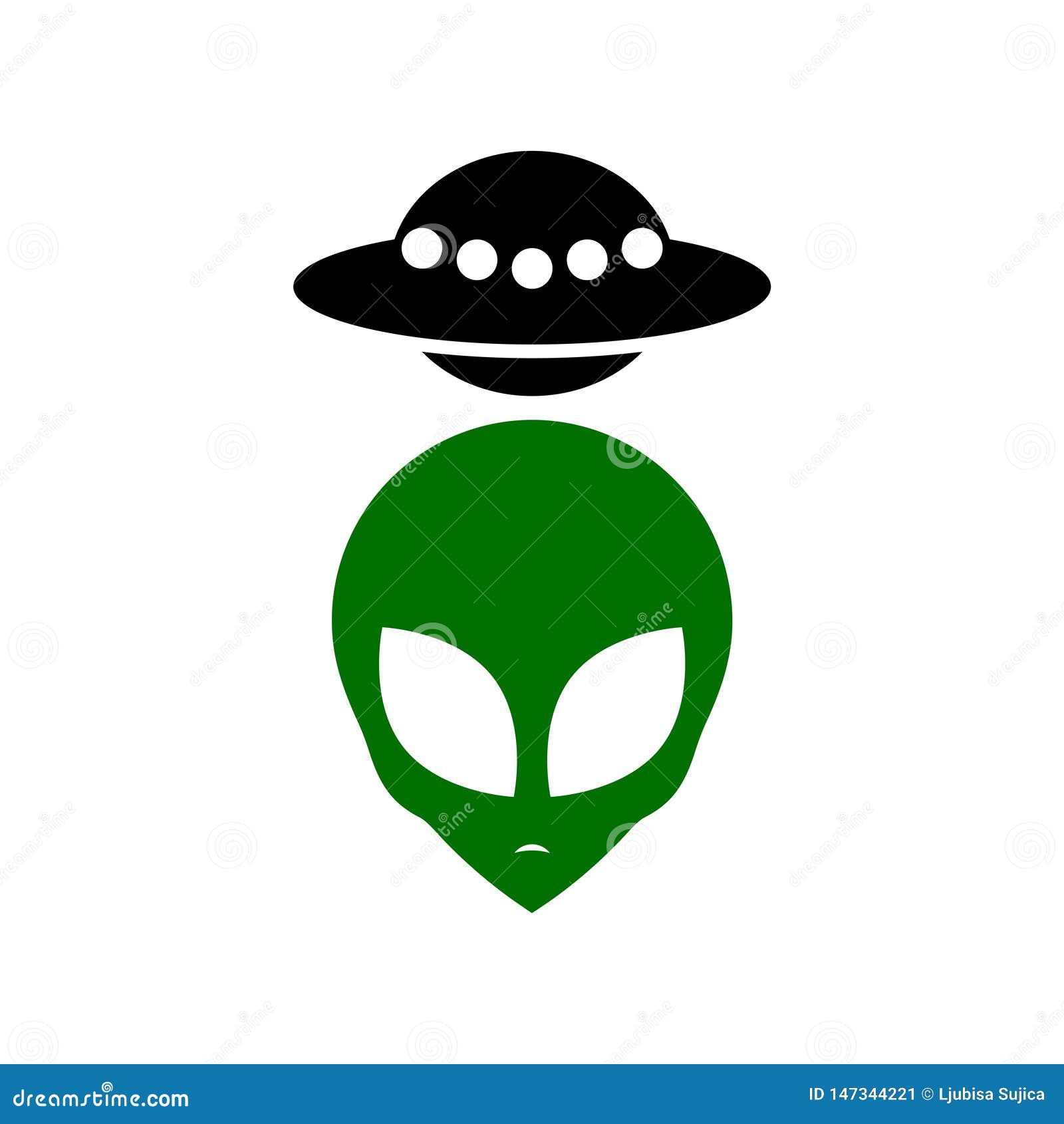 Alien and ufo icon logo stock vector. Illustration of graphic - 147344221