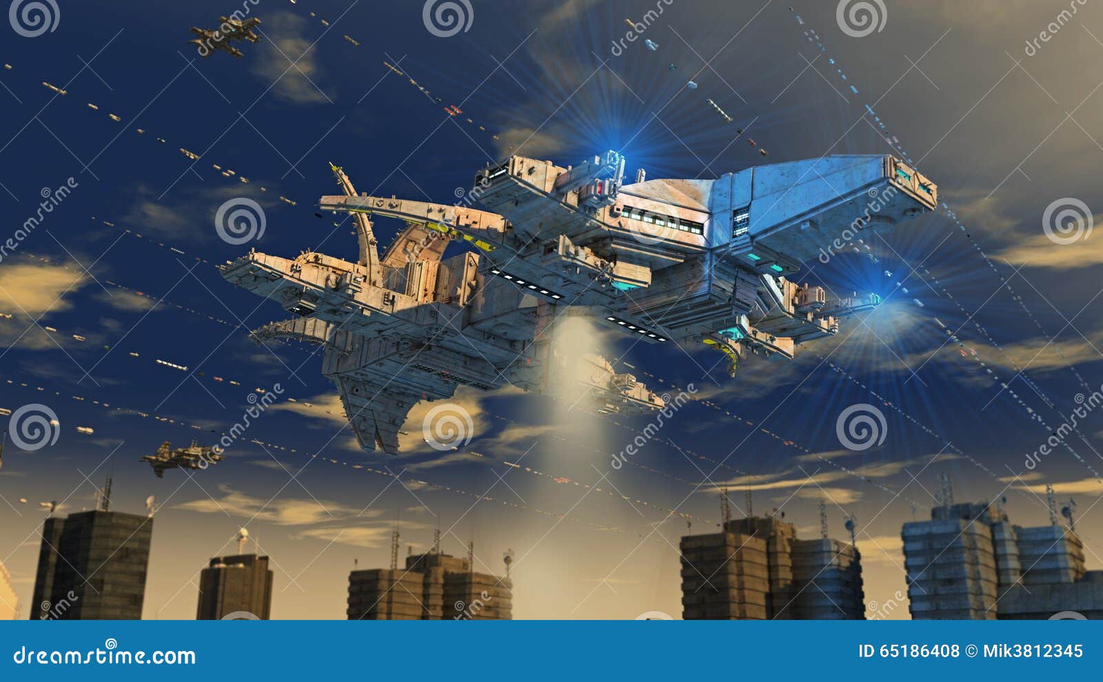 Alien UFO ship stock photo. Image of light, landscape - 65186408