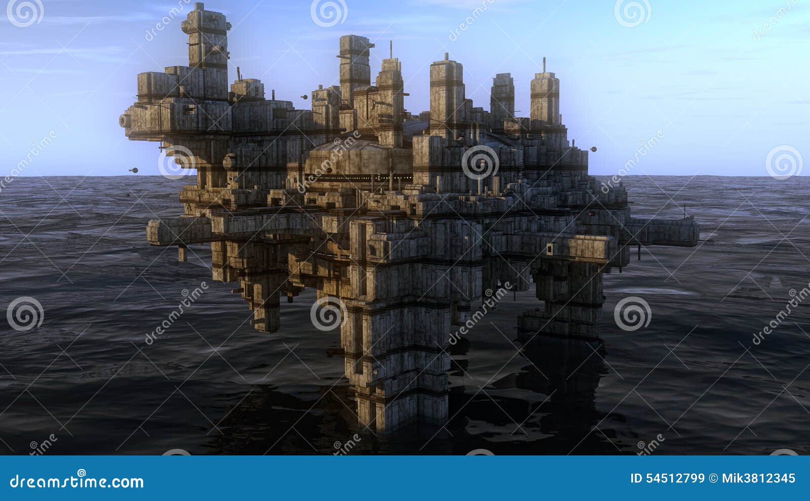 Alien UFO ship stock image. Image of water, landscape - 54512799