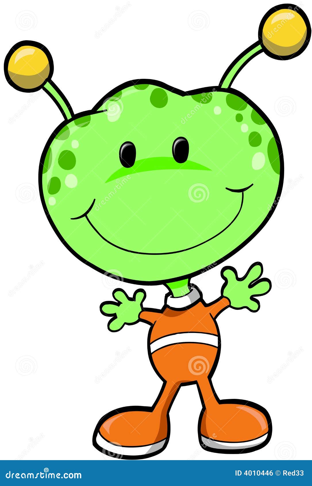 Alien Vector Illustration stock vector. Illustration of cute - 4010446