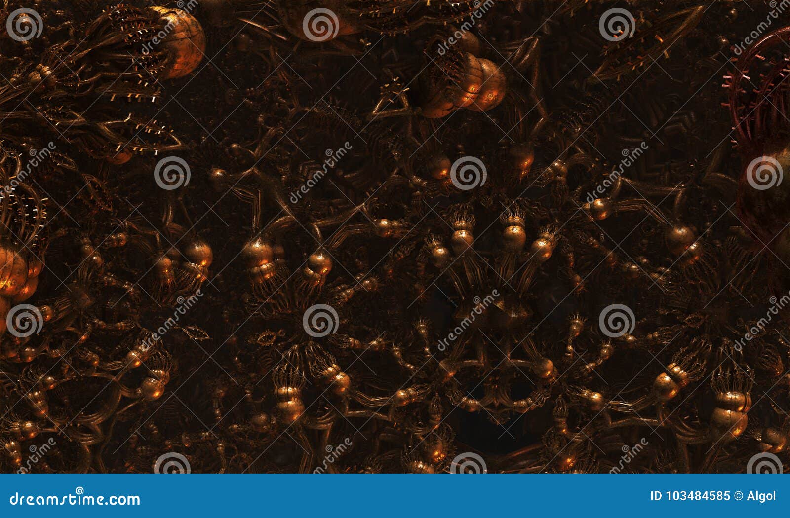 Alien Virus Abstract Fractal Design Stock Illustration - Illustration ...