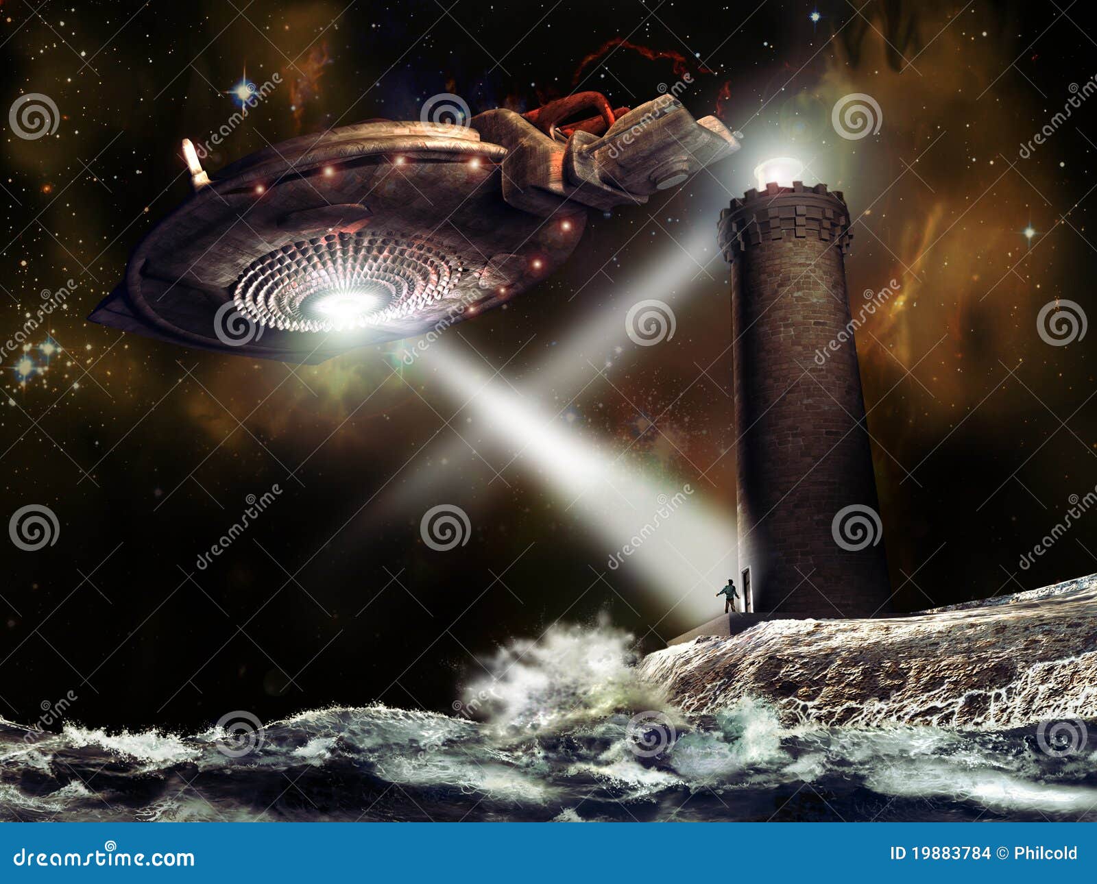 Alien visit stock illustration. Illustration of fairytale - 19883784