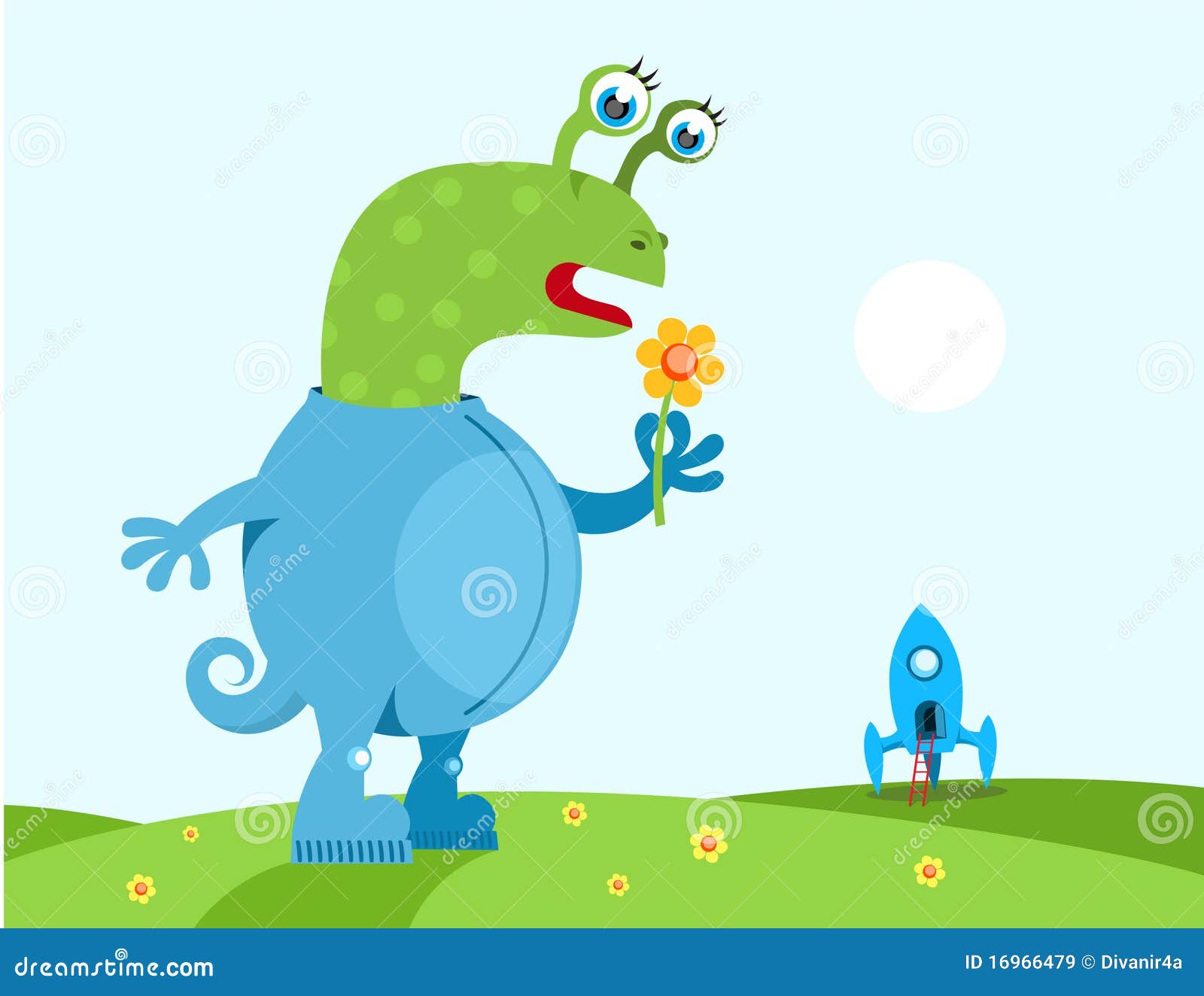 Alien visitor stock illustration. Illustration of flower - 16966479
