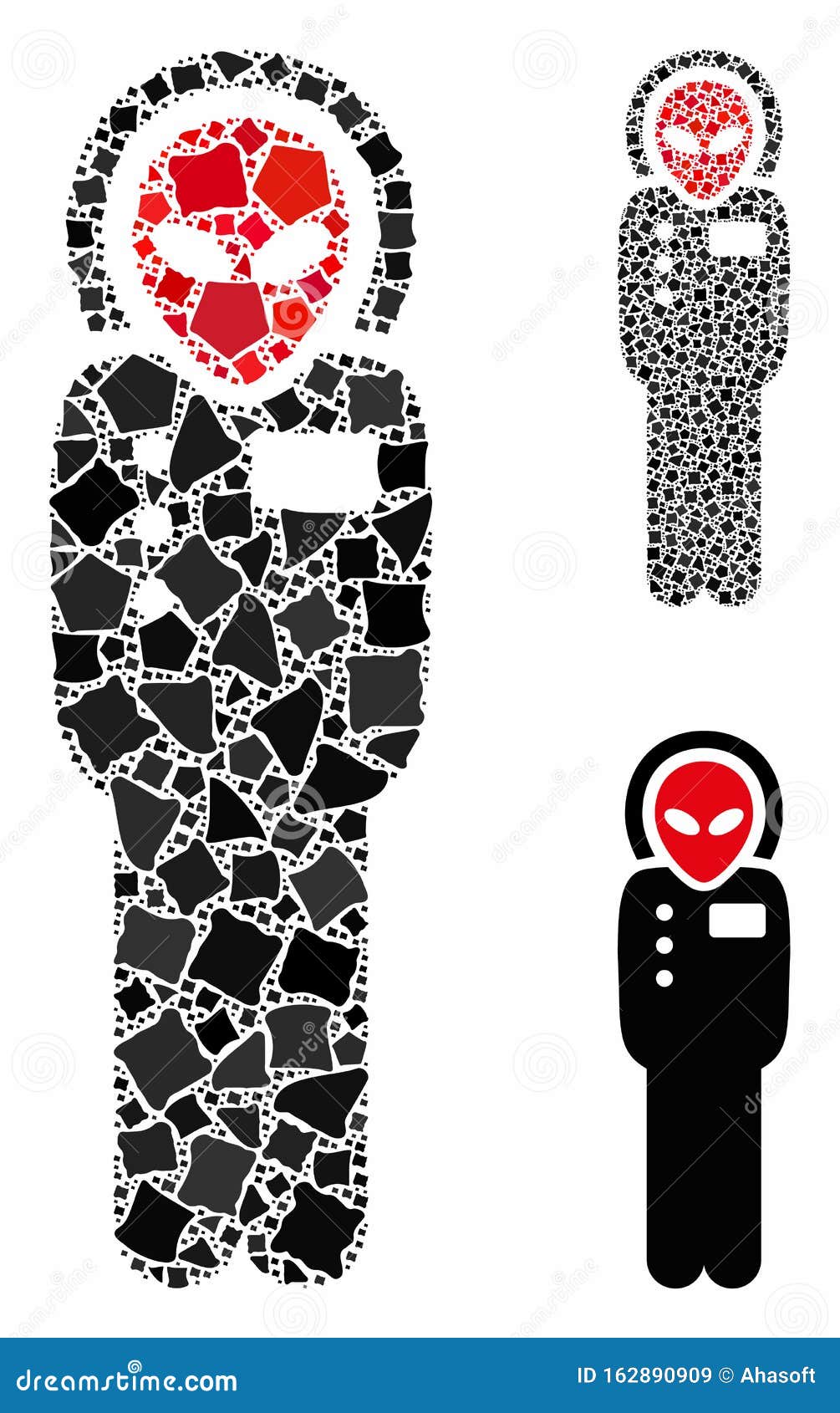 Alien Visitor Come To City, UFO, Alien And Cityscape. Vector Image ...