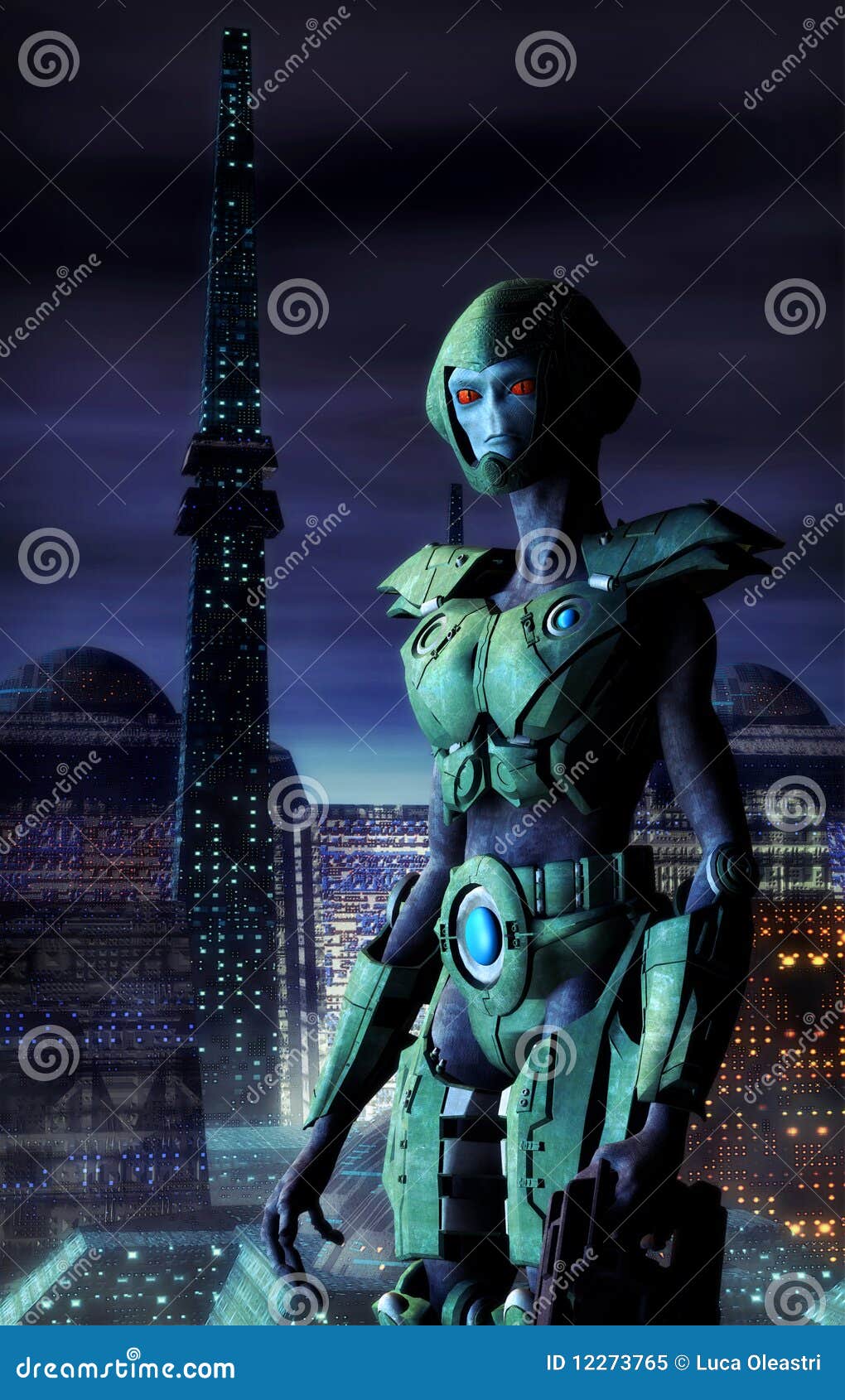 Warrior Martian Robot And Multicolor Fungus Royalty-Free Stock ...