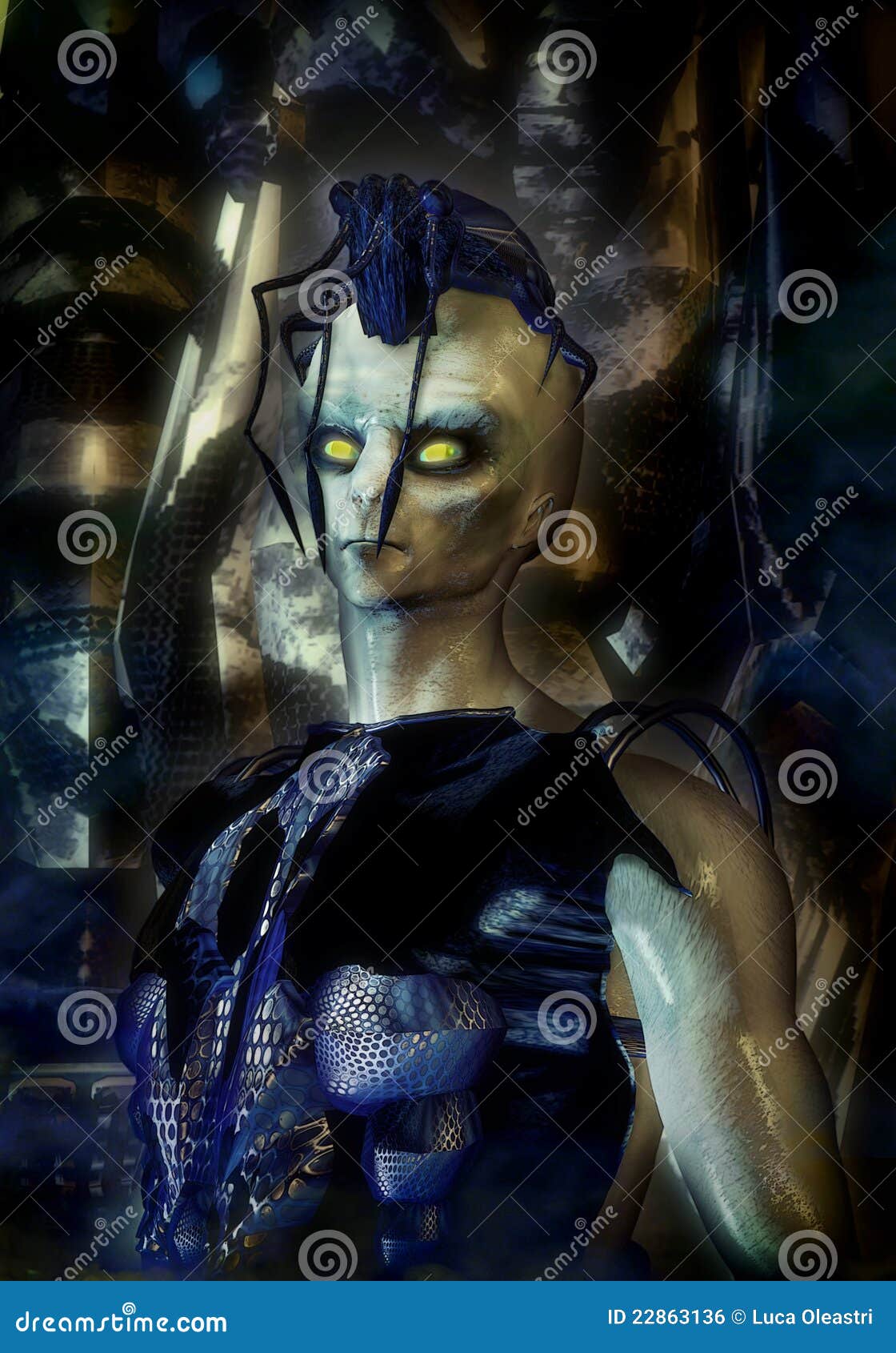 Alien warrior stock illustration. Illustration of fantasy - 22863136